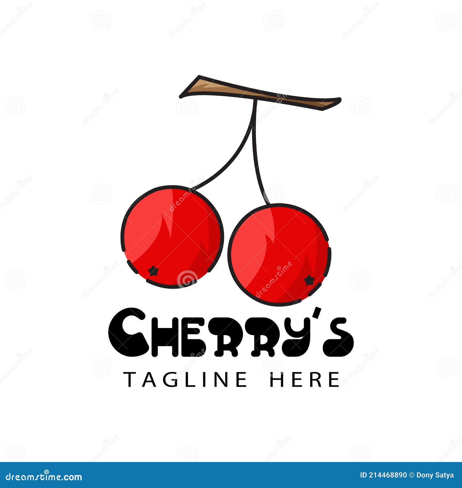 Red cherry logo vector stock vector. Illustration of meal - 214468890