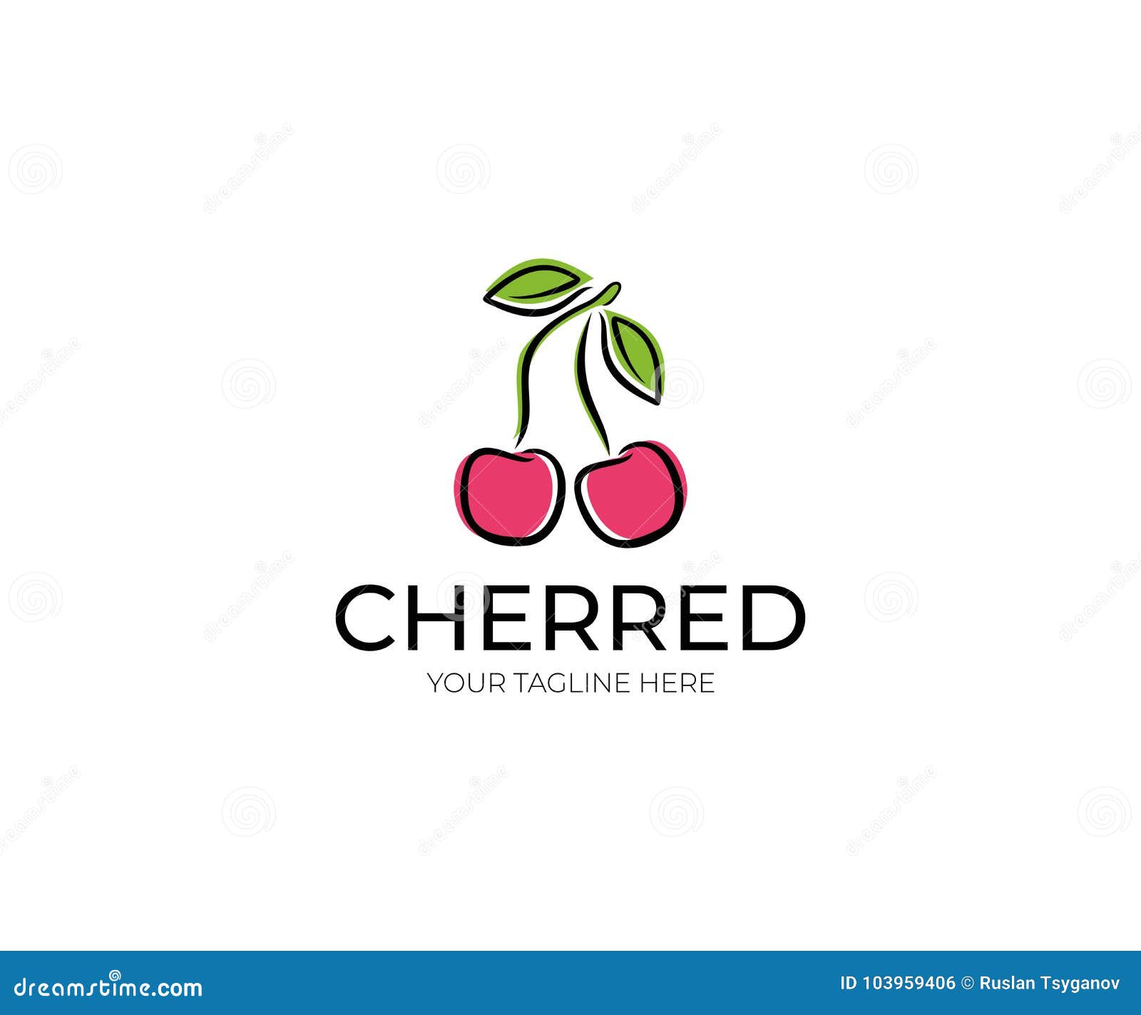 Cherry Logo Template. Fruit Vector Design Stock Vector - Illustration ...