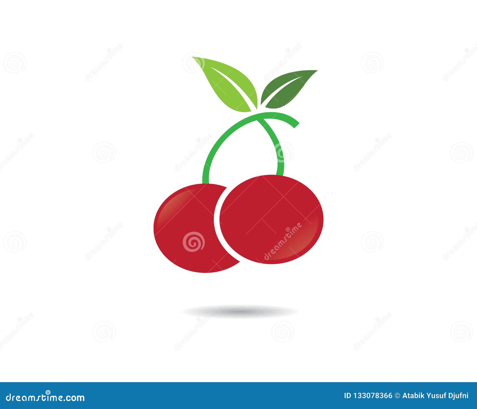 Cherry Logo. Round Linear Logo Of Organic Cherry Vector Illustration ...