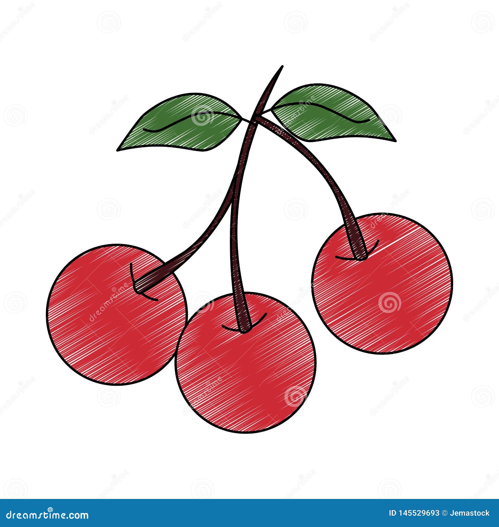 Cherry Natural Fruit Scribble Stock Vector - Illustration of draw ...