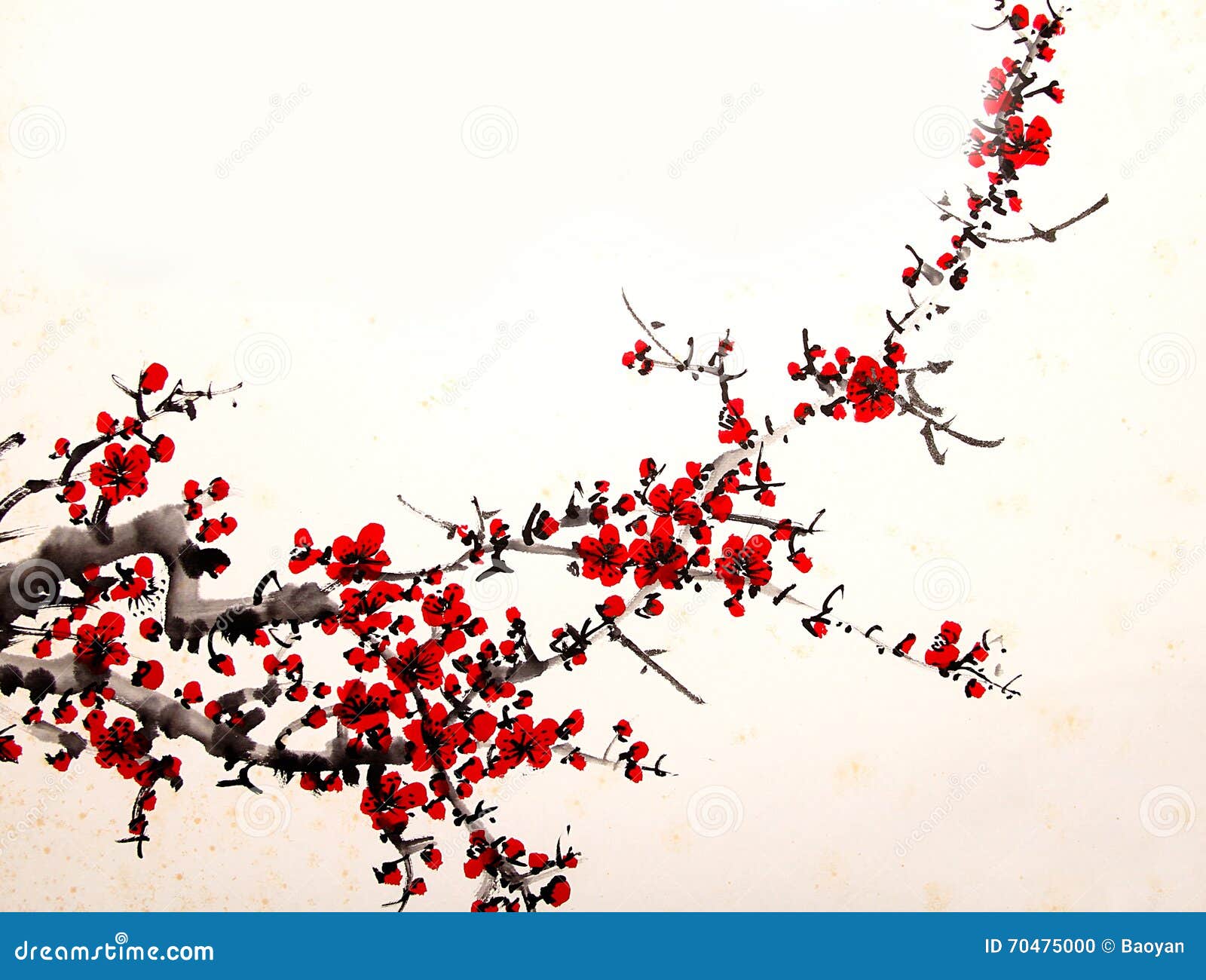 Cherry Painting Ink Drawing Stock Illustration - Illustration of ...