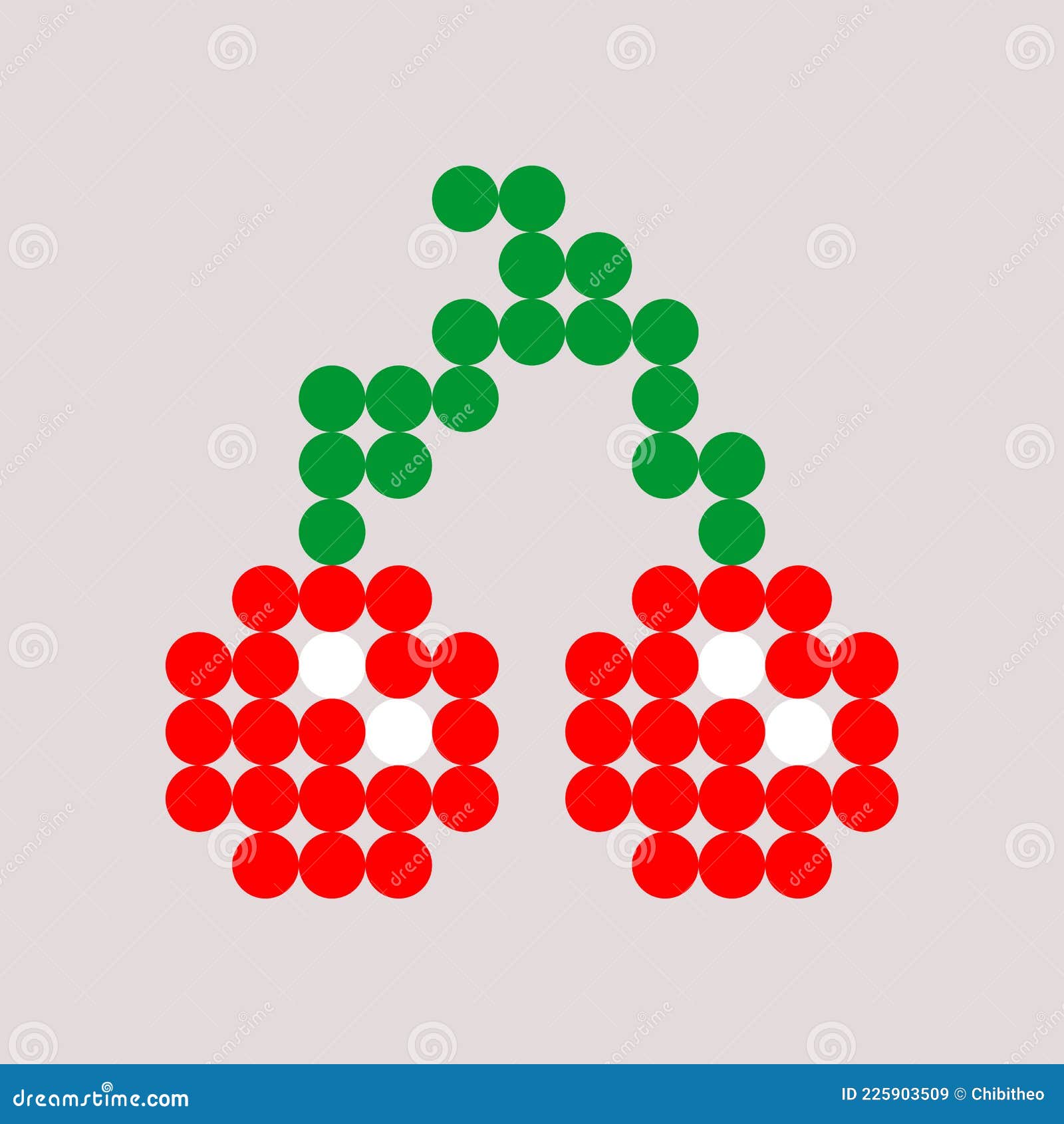 Cherry Pixel Art 8 Bit Video Game Fruit Icon Cartoon Vector ...