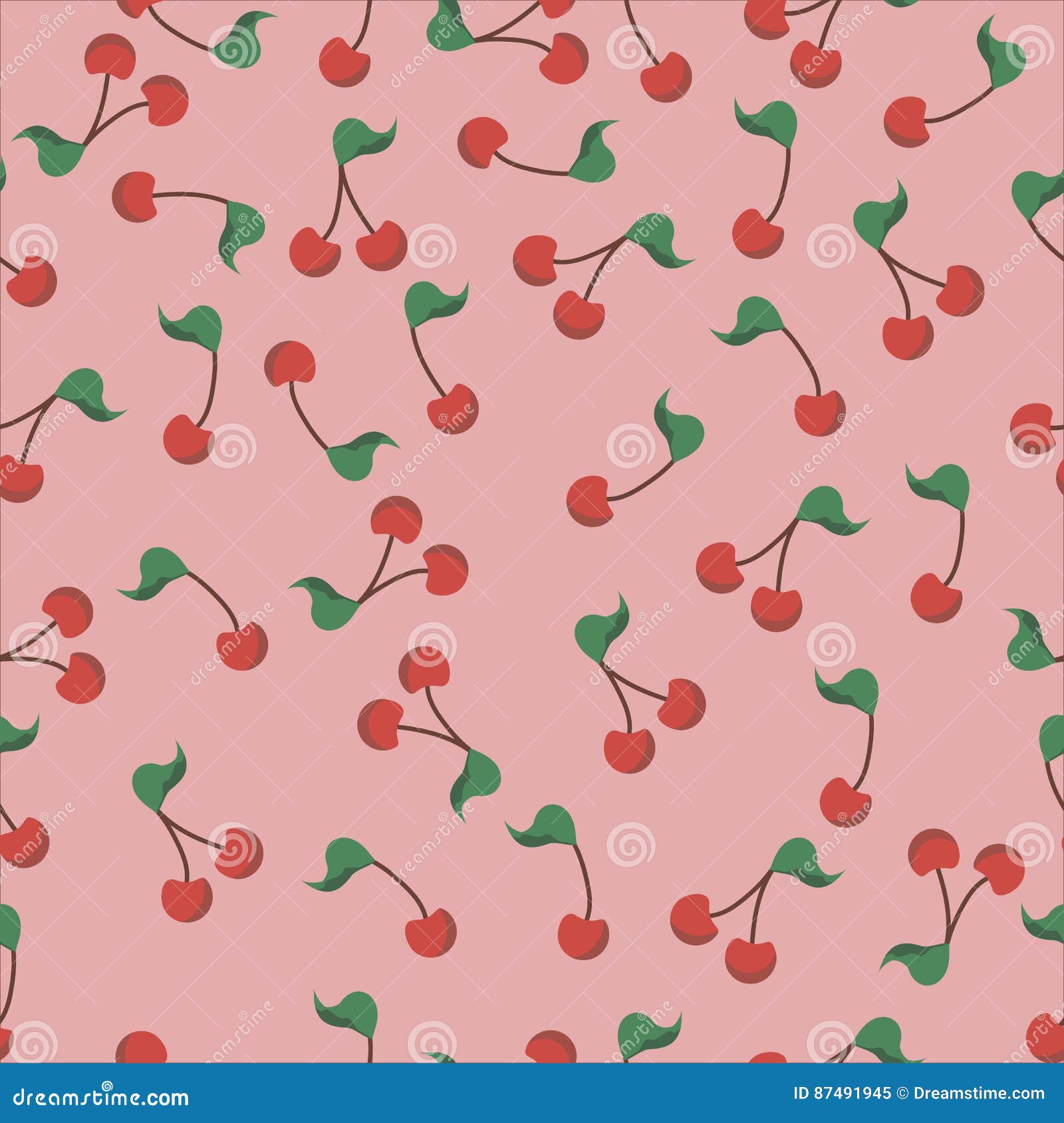 Cherry pattern stock vector. Illustration of pattern - 87491945
