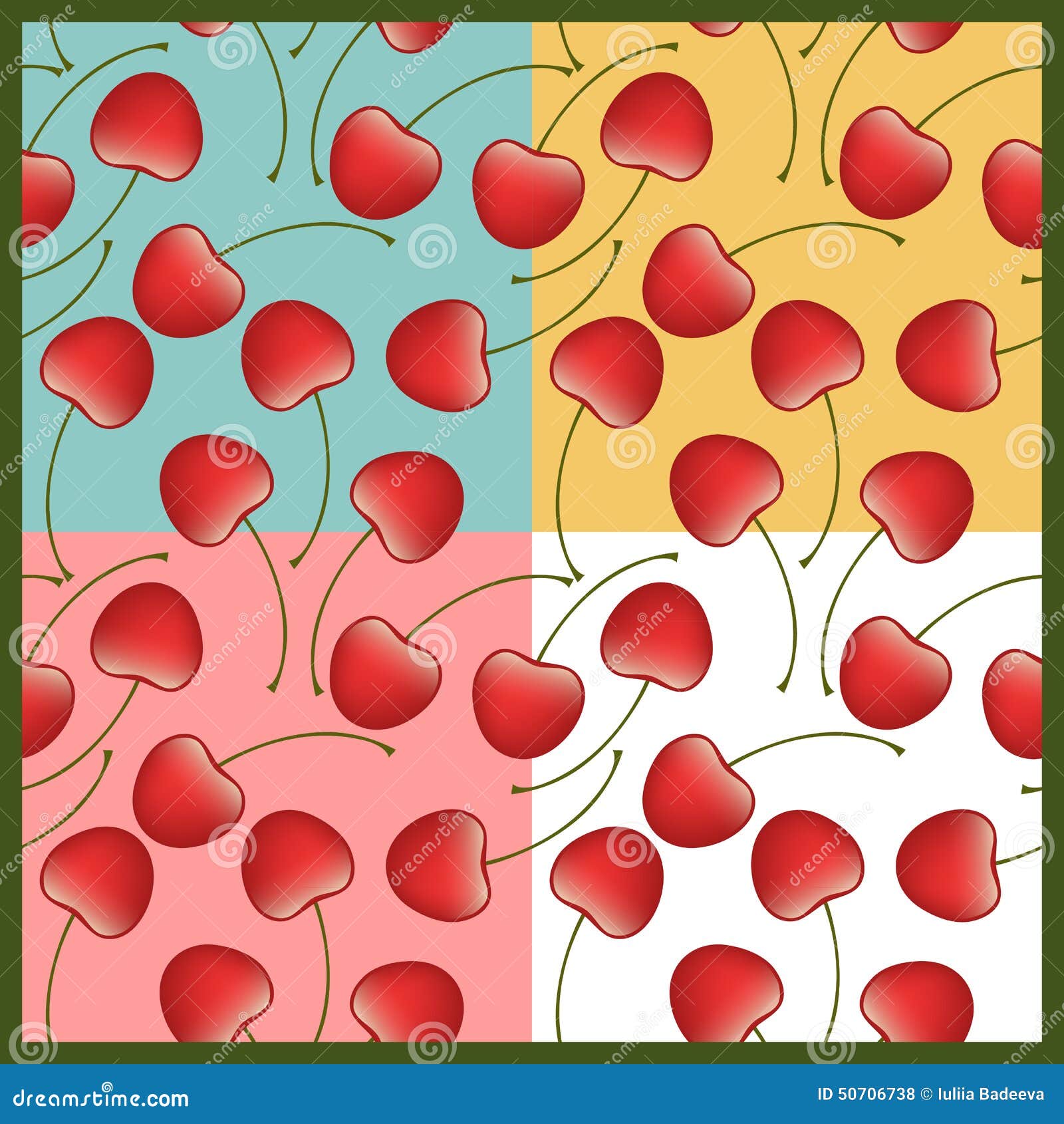 Cherry patterns set stock vector. Illustration of element - 50706738