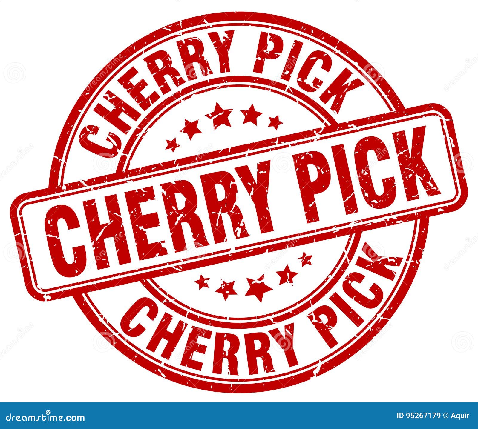 Cherry pick red stamp stock vector. Illustration of insignia - 95267179