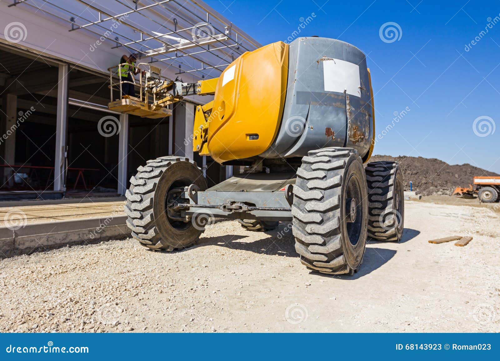 Cherry Picker. Boom Lift. Low Angle View. Stock Image - Image of boom ...