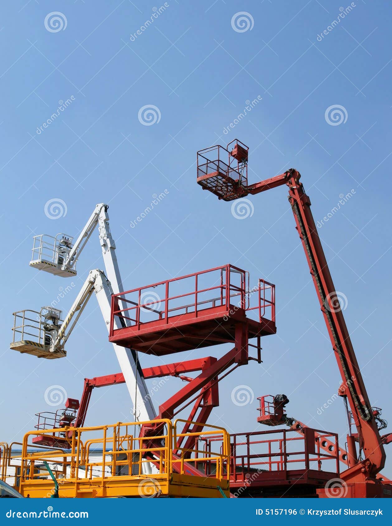 Cherry pickers stock photo. Image of machine, industry - 5157196