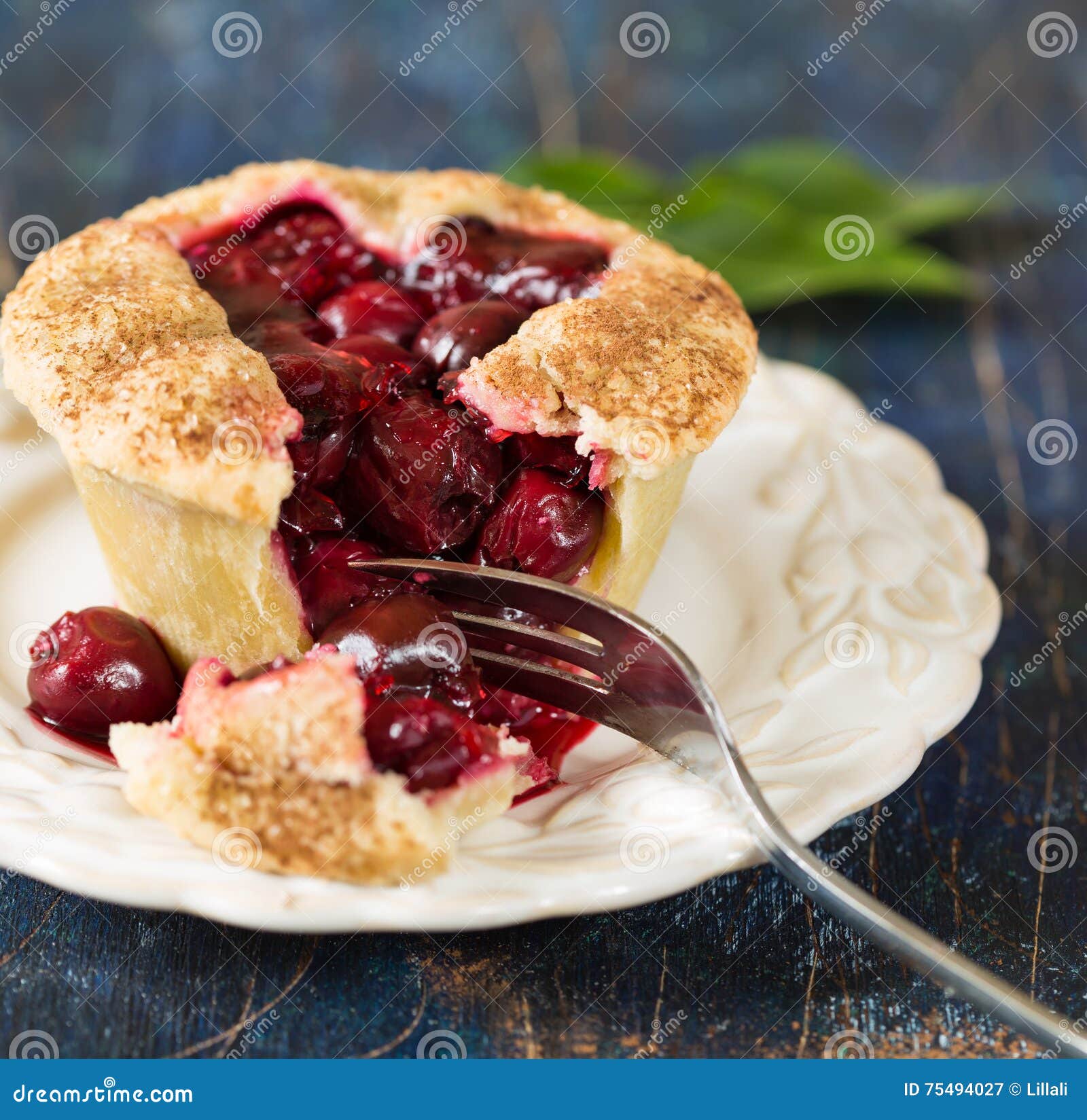 Cherry pie close-up. stock image. Image of golden, cherry - 75494027