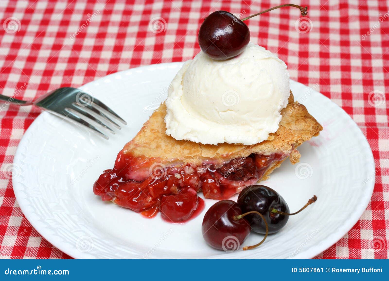 Cherry Pie and Ice Cream stock image. Image of cherry - 5807861