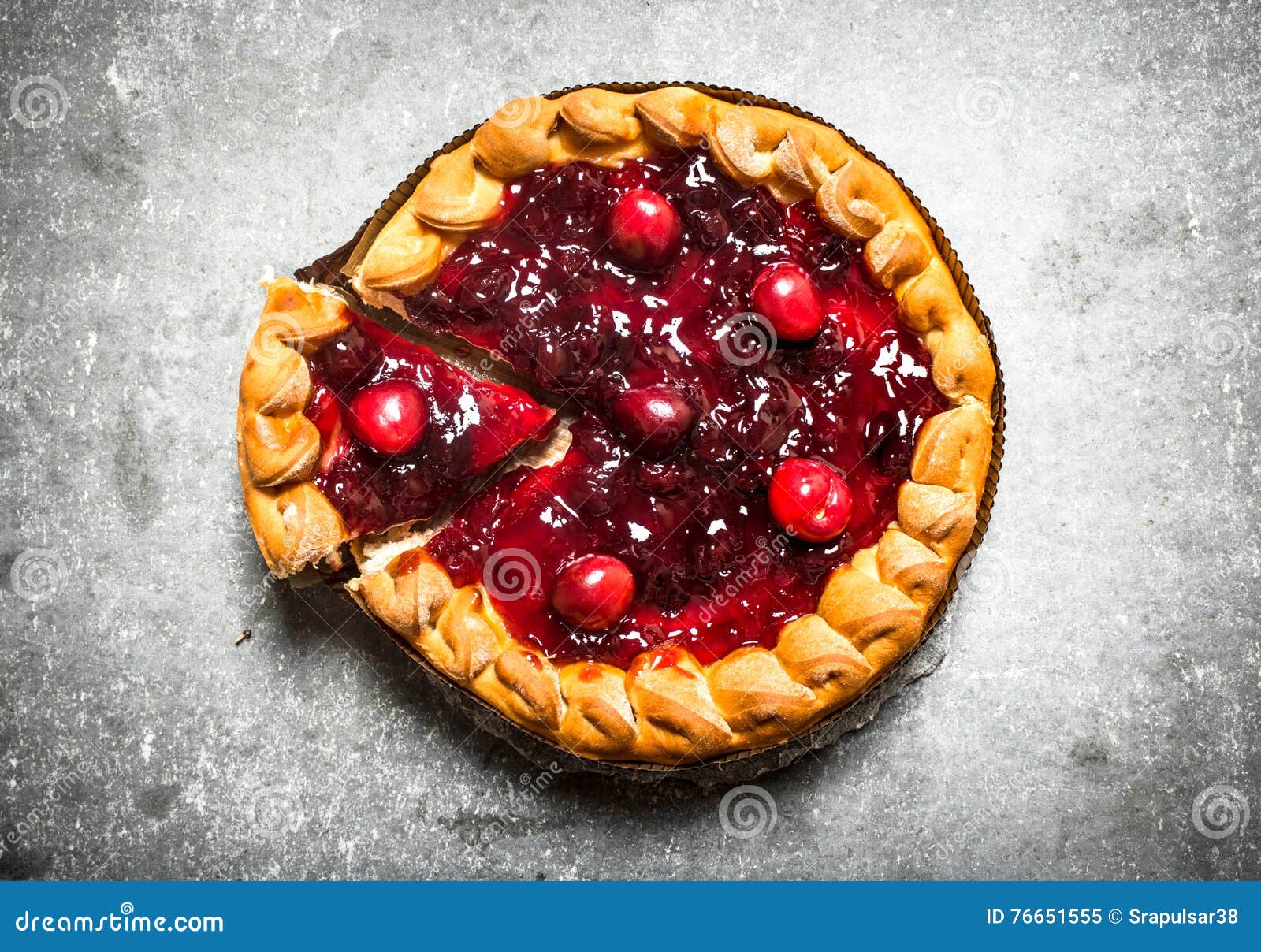 Cherry pie with jam. stock image. Image of cooking, rock - 76651555