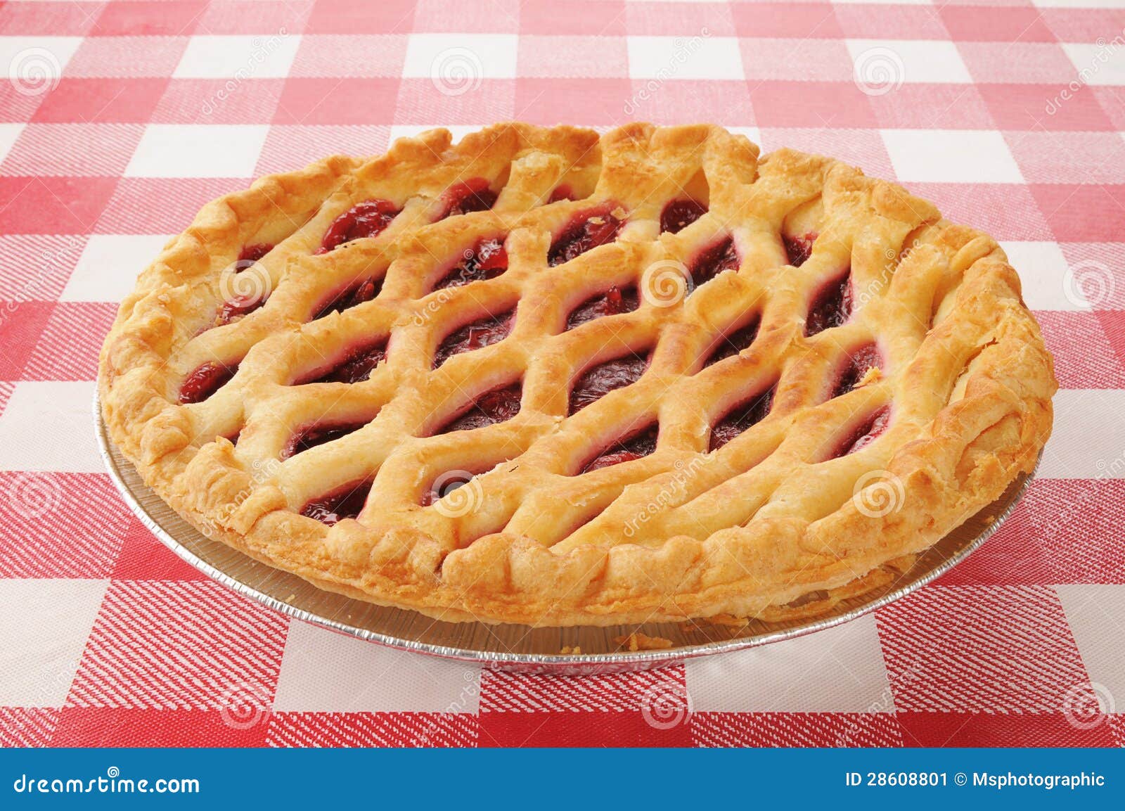 Cherry Pie with Lattice Top Stock Image - Image of picnic, closeup ...