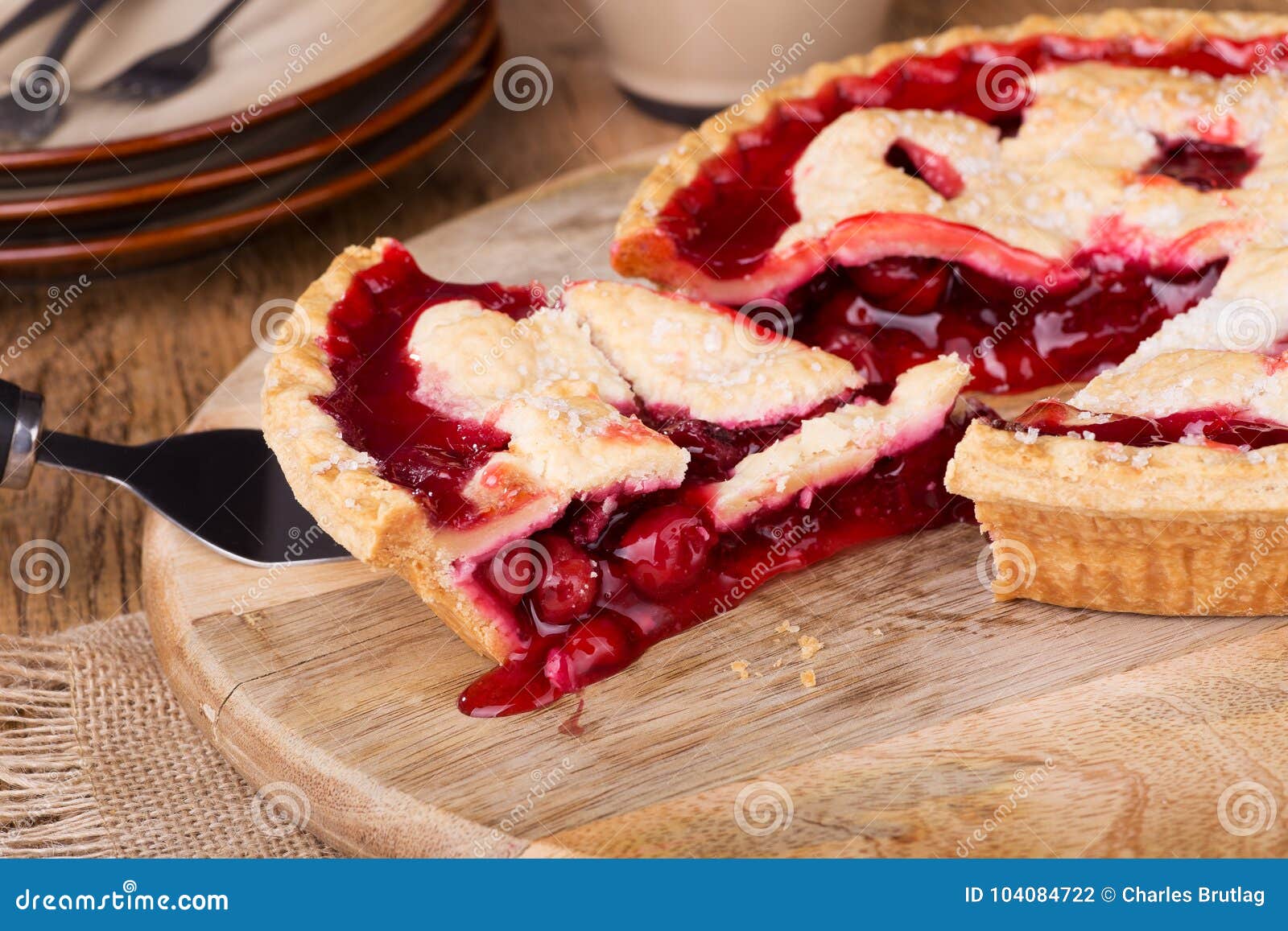 Cherry Pie Slice stock photo. Image of baked, cuisine - 104084722
