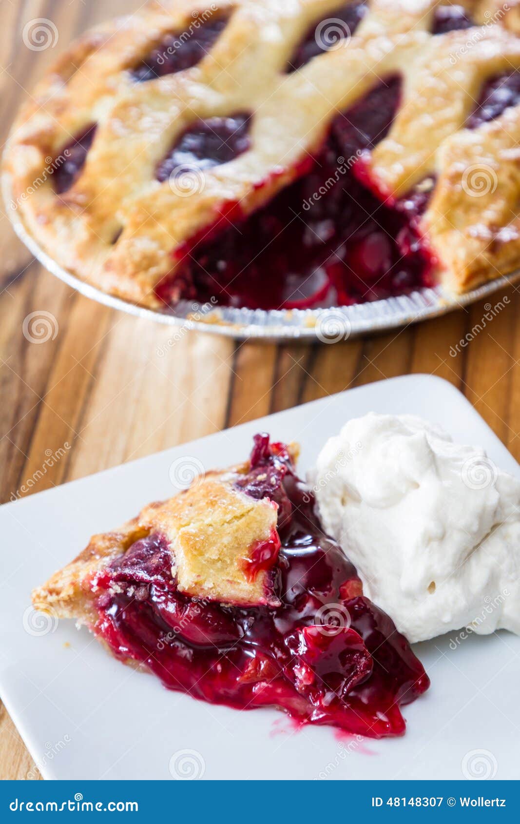 Cherry pie slice stock image. Image of organic, fresh - 48148307