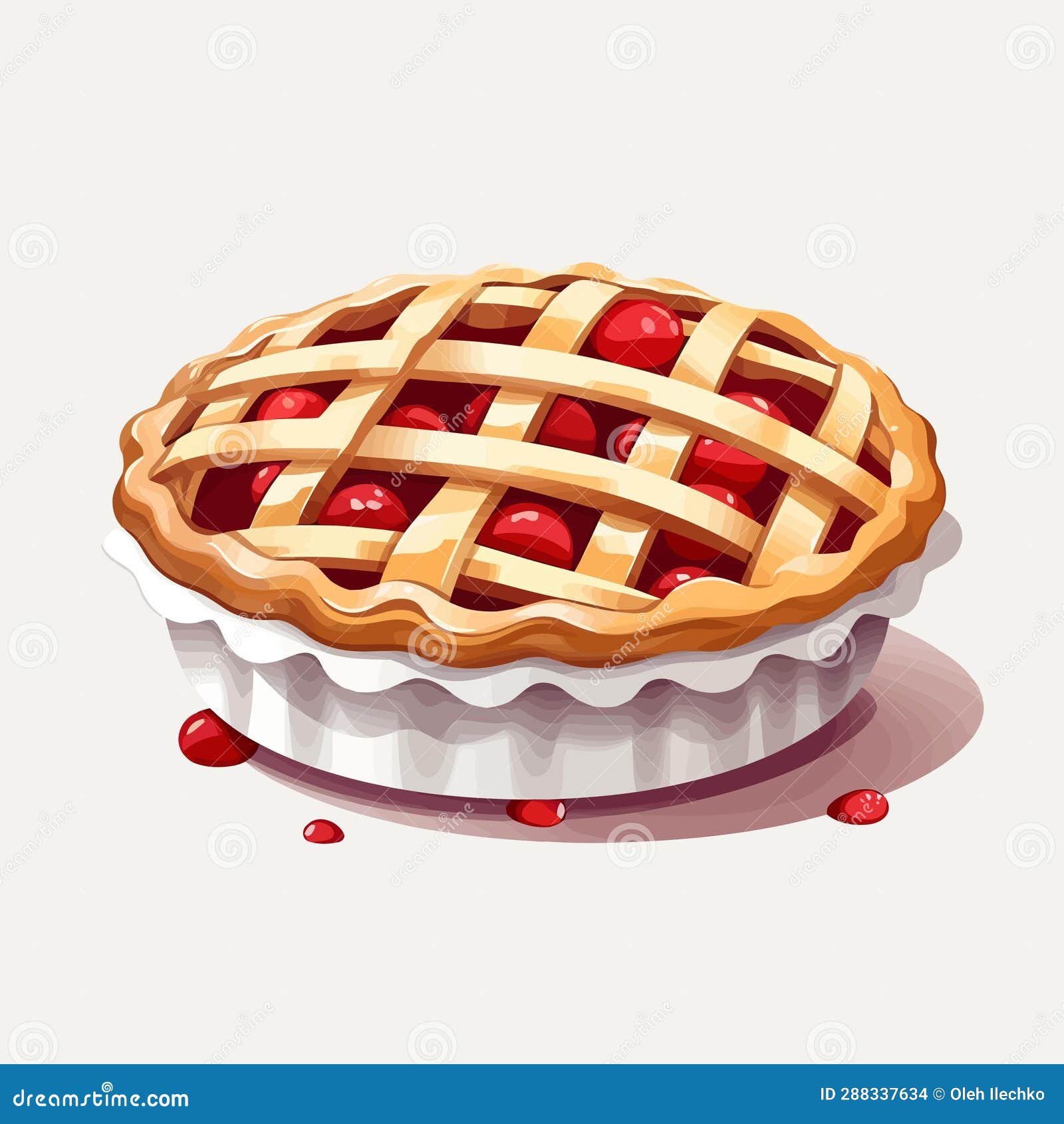 Cherry Pie Vector Flat Minimalistic Isolated Illustration Stock Vector ...