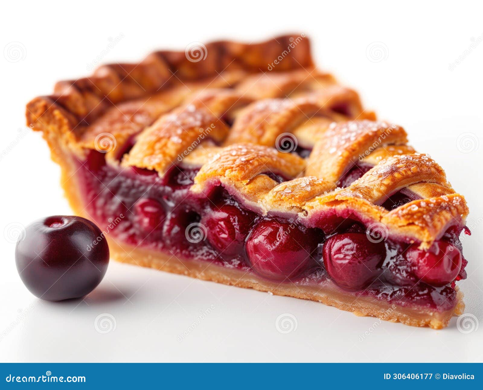 Cherry Pie on White Background Stock Illustration - Illustration of ...