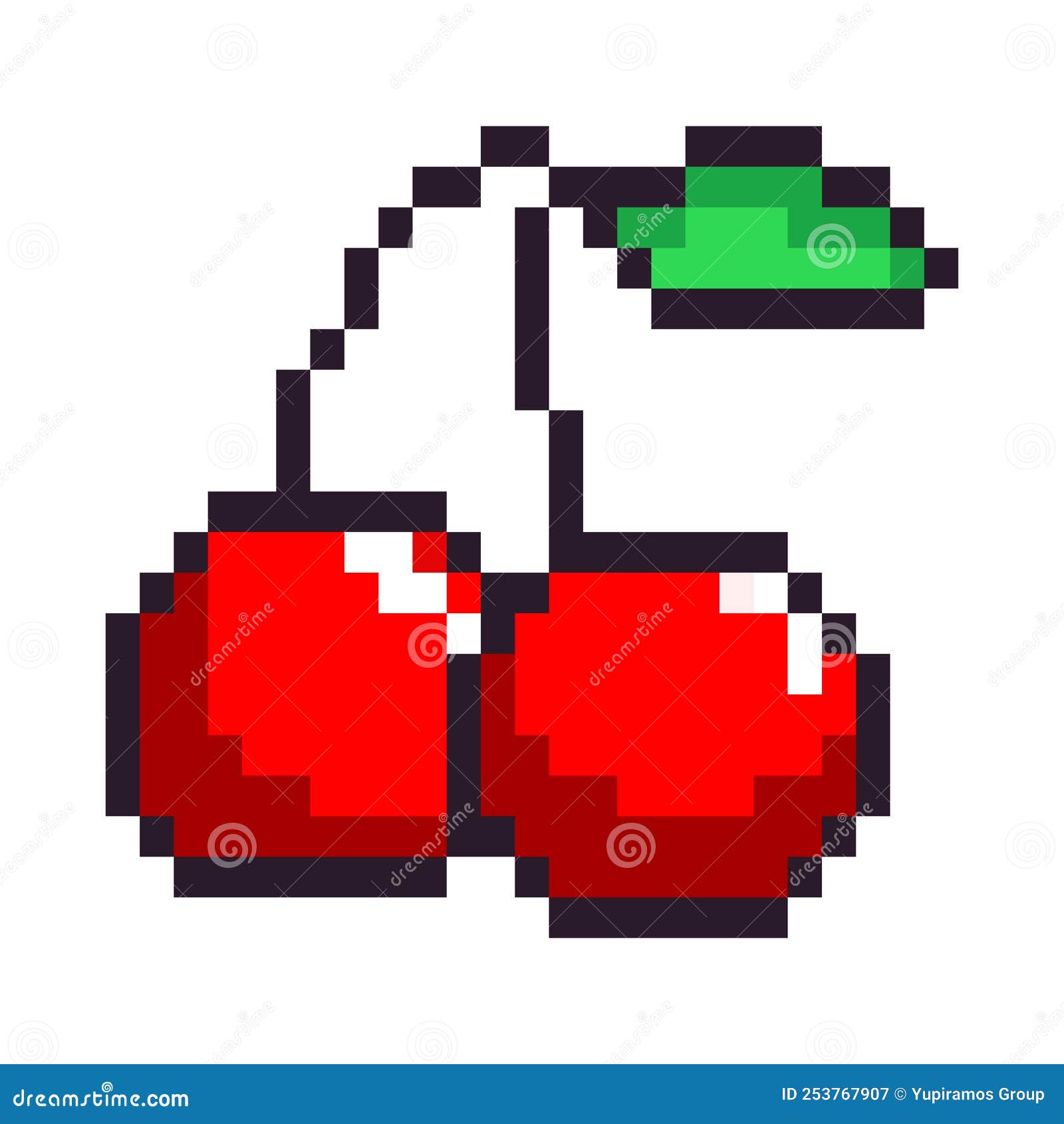 Cherry pixel art stock vector. Illustration of game - 253767907