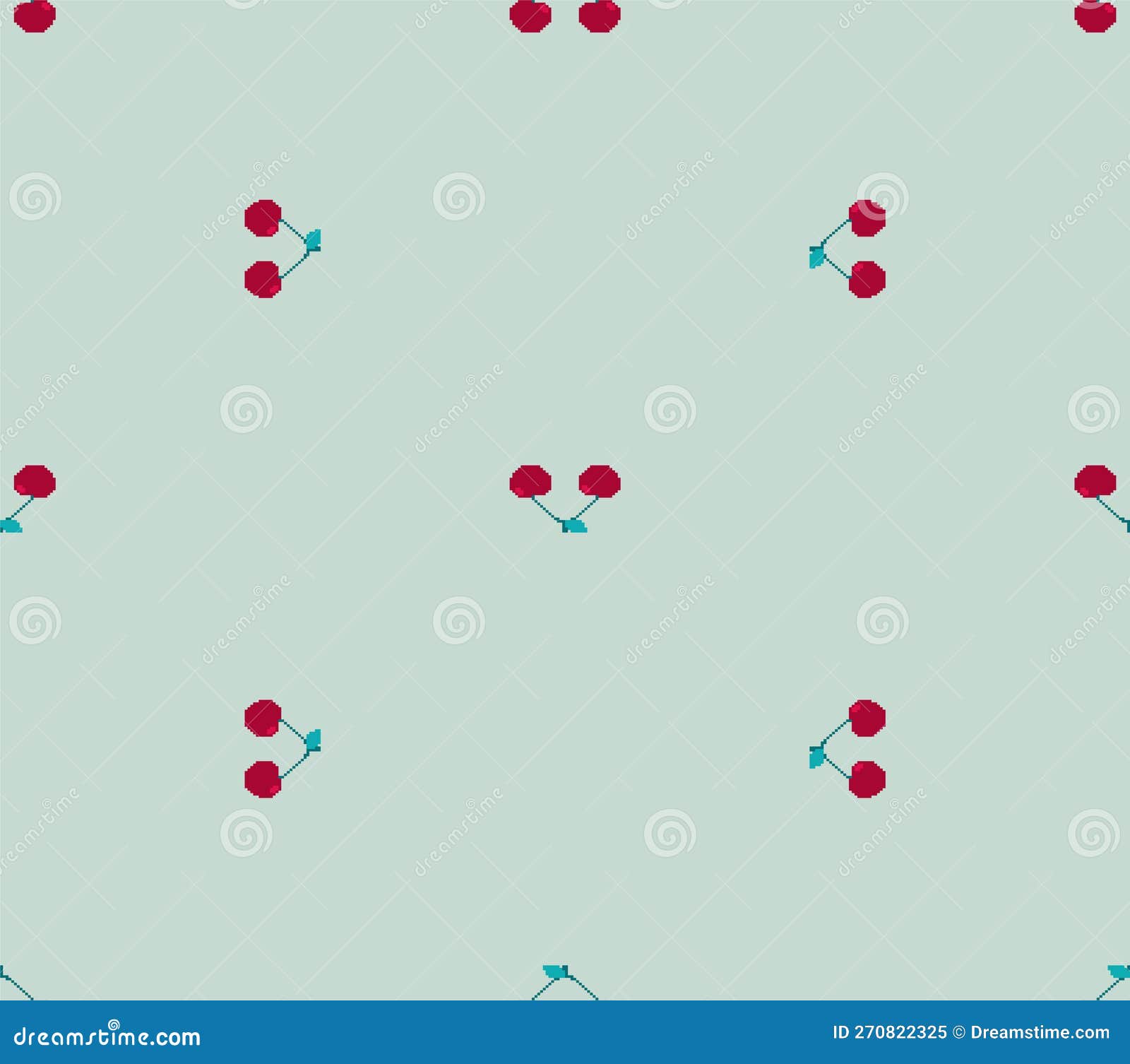 Cherry Pixel Art Pattern Seamless. Cherries 8 Bit Background Stock ...