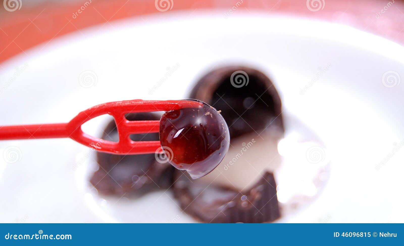 Cherry in a praline stock image. Image of covered, candy - 46096815