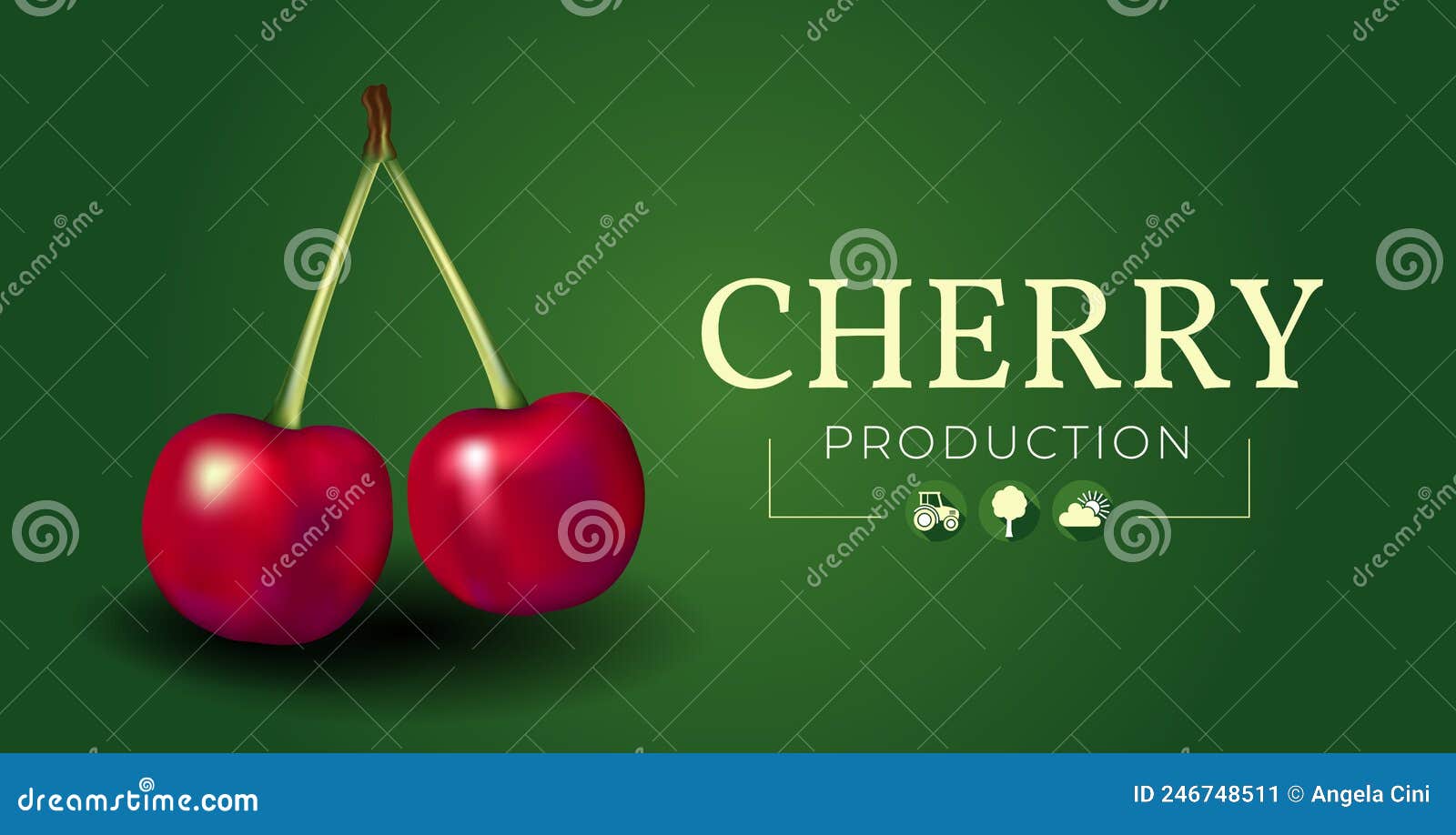 Cherry Production Banner Background Design Stock Vector - Illustration ...