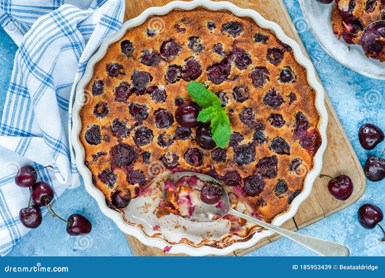 Cherry pudding stock image. Image of lunch, homemade - 185953439