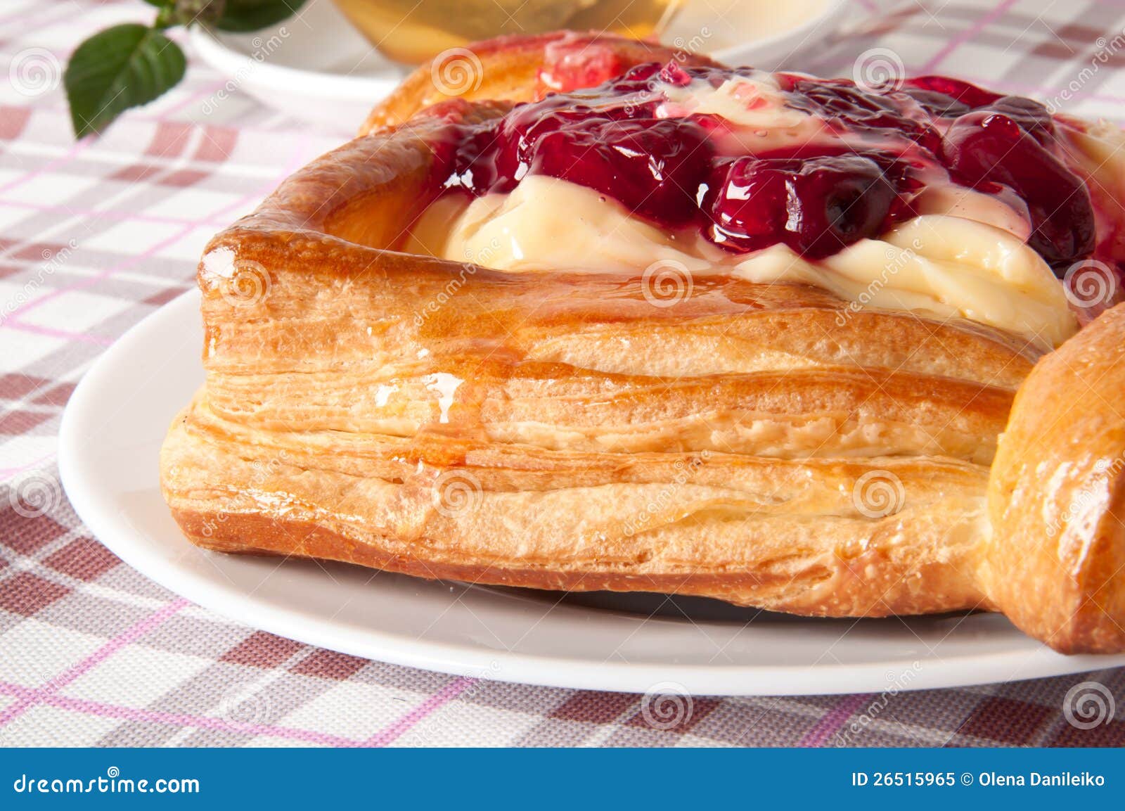 Cherry puff pastry stock image. Image of snack, cherry - 26515965