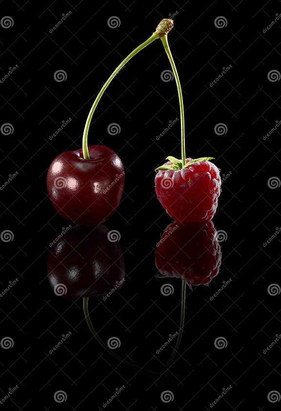 Cherry and raspberry stock photo. Image of shiny, fruit - 34319180