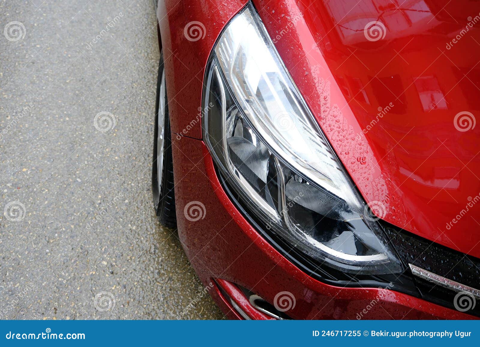 Red car headlight stock image. Image of speed, power - 246717255