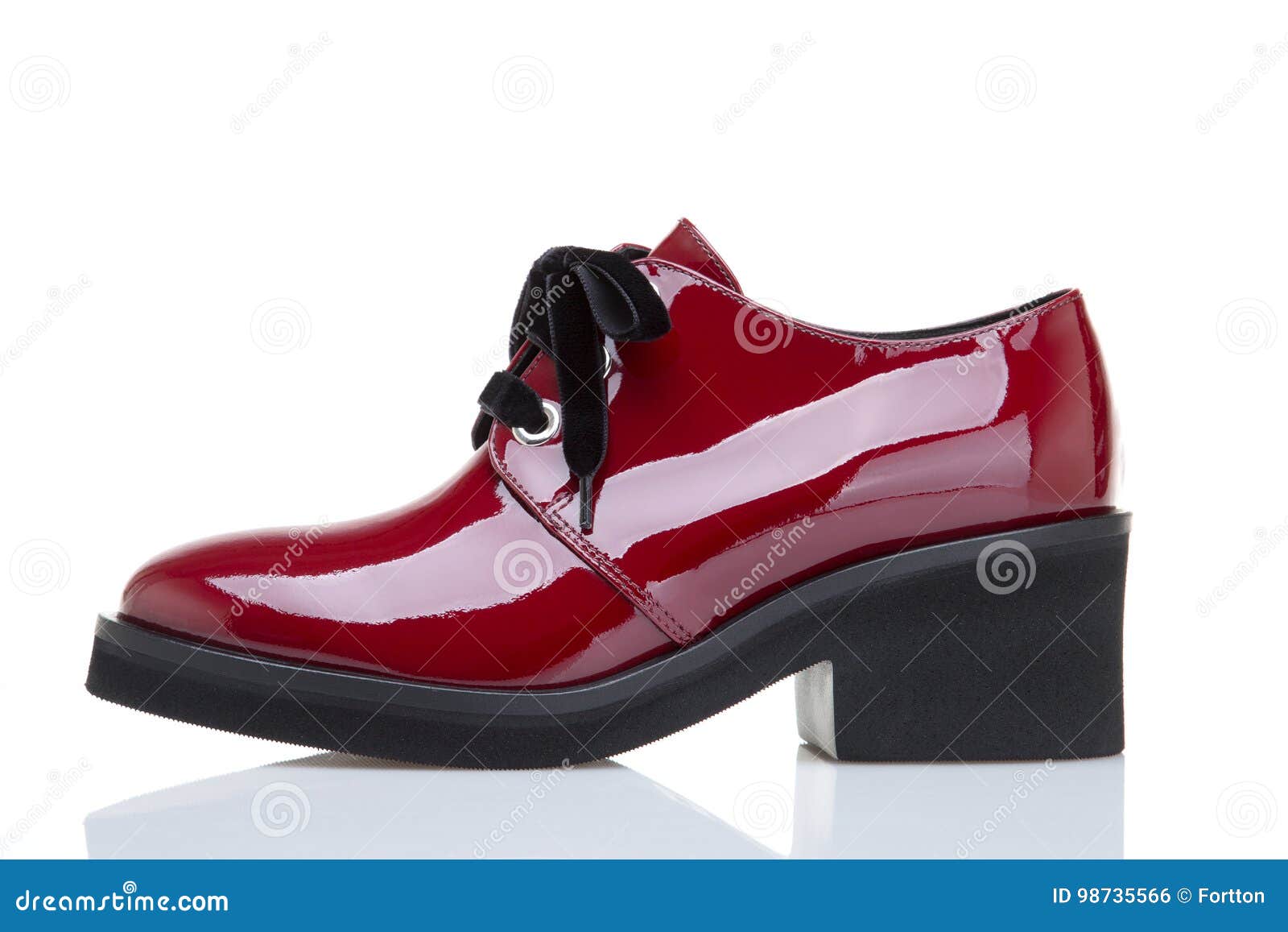 Cherry Red Lacquered Shoes on a White Background Stock Photo - Image of ...