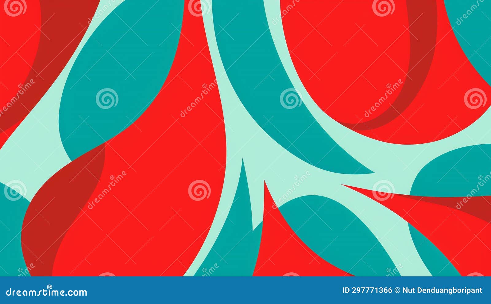 Cherry Red and Mint Green Retro Pop Art Pattern Bold and Vibrant Stock ...