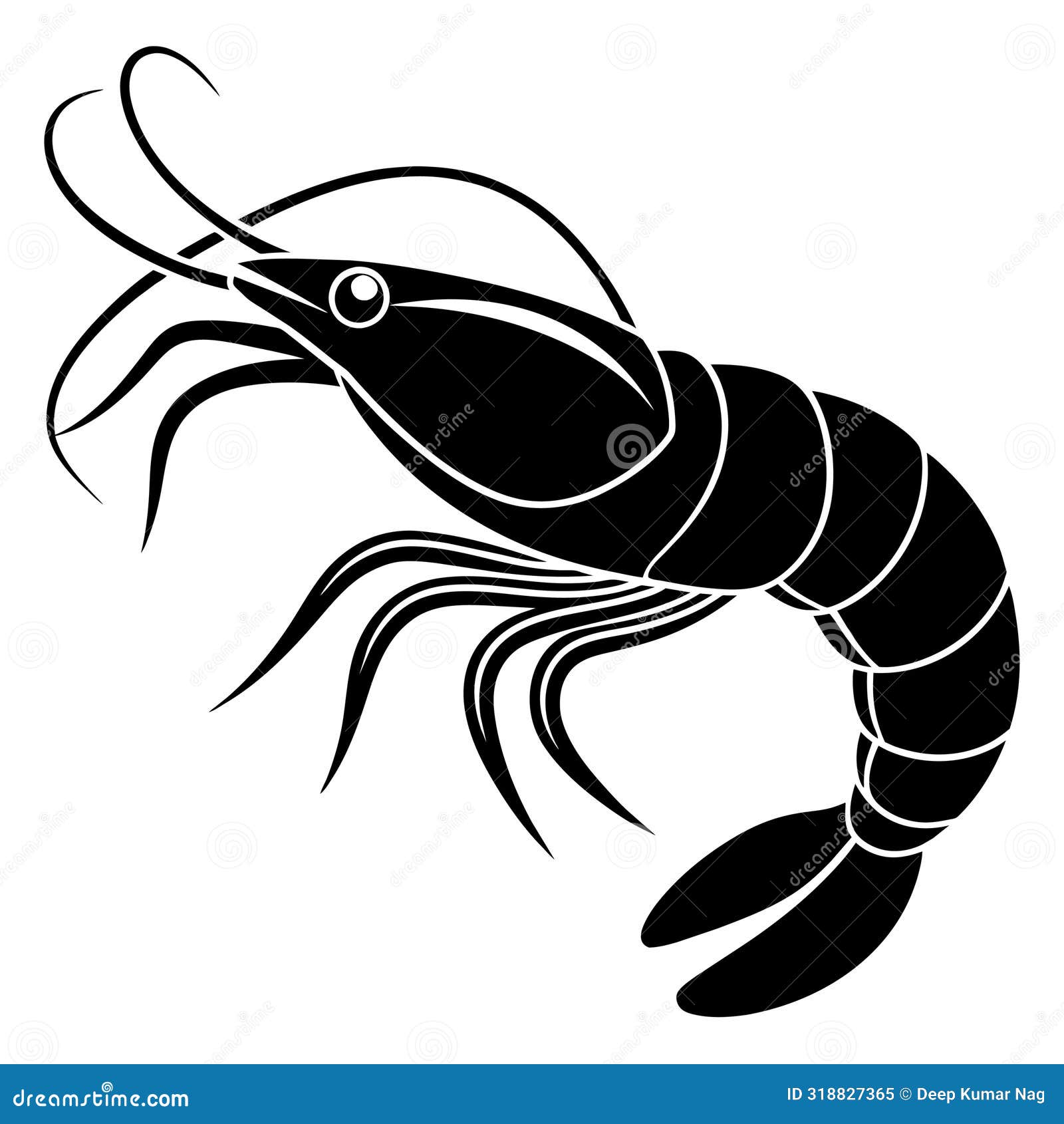 Cherry Red Shrimp Silhouette Vector. Stock Vector - Illustration of ...