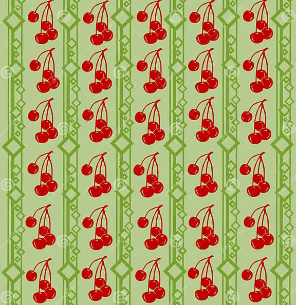 Cherry Retro Wallpaper stock vector. Illustration of cherry - 4753888
