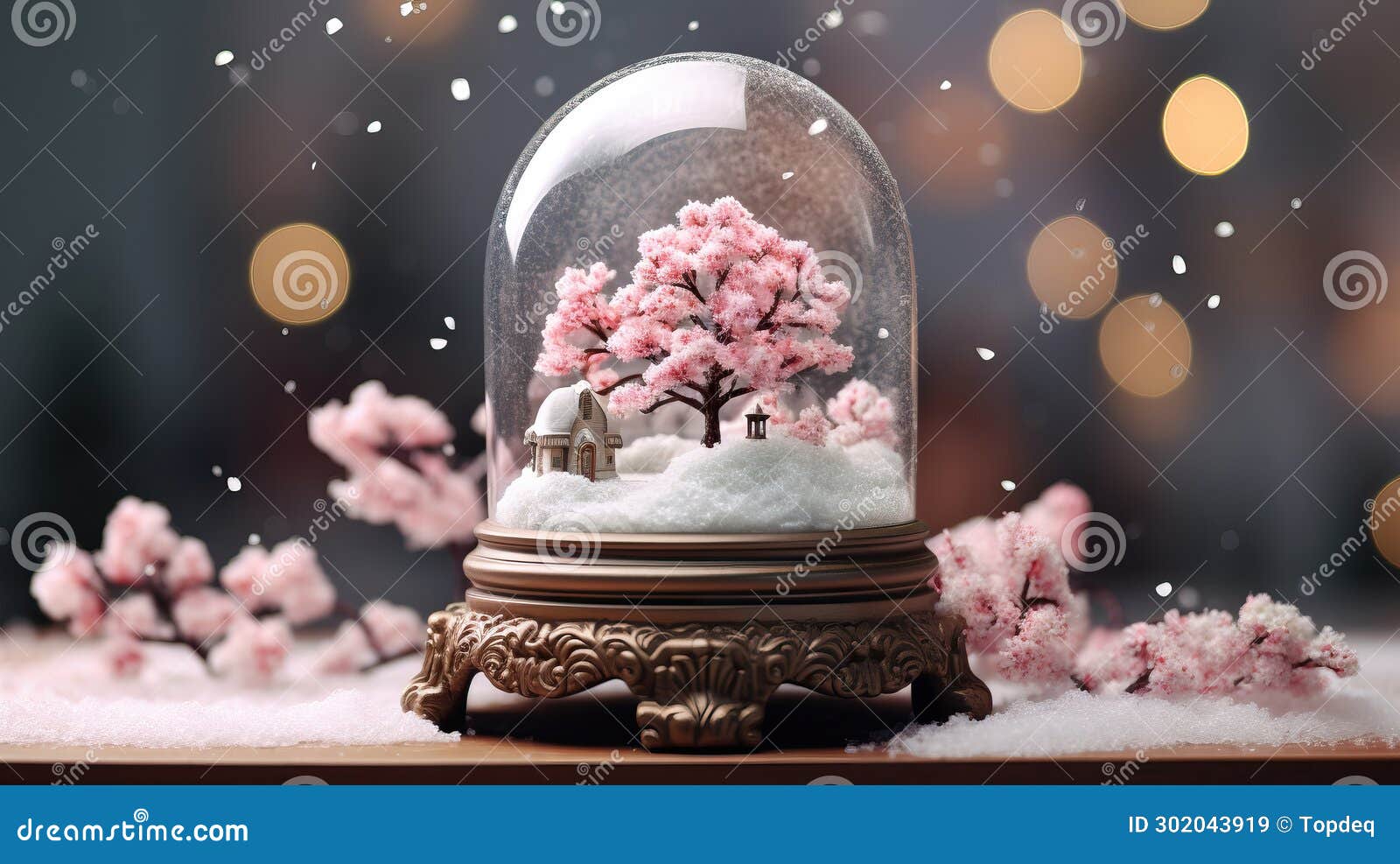 Cherry Sakura Spring Blossom Tree Inside Glass Snow Globe Enchanting ...