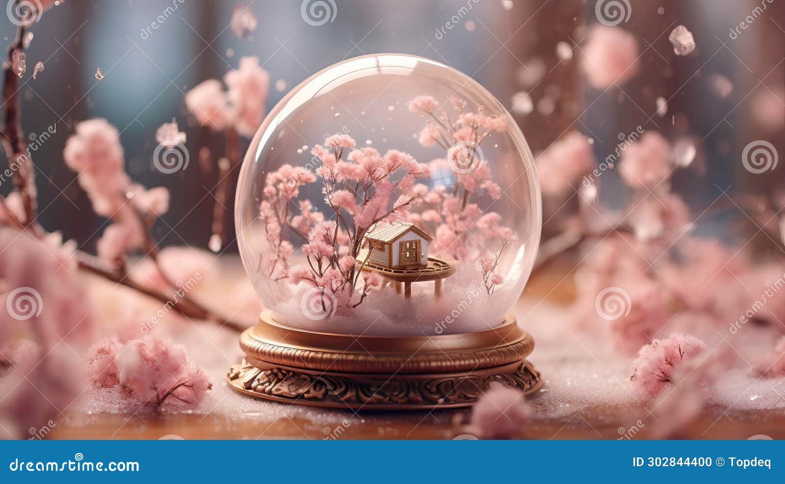 Cherry Sakura Spring Blossom Tree Inside Glass Snow Globe Enchanting ...