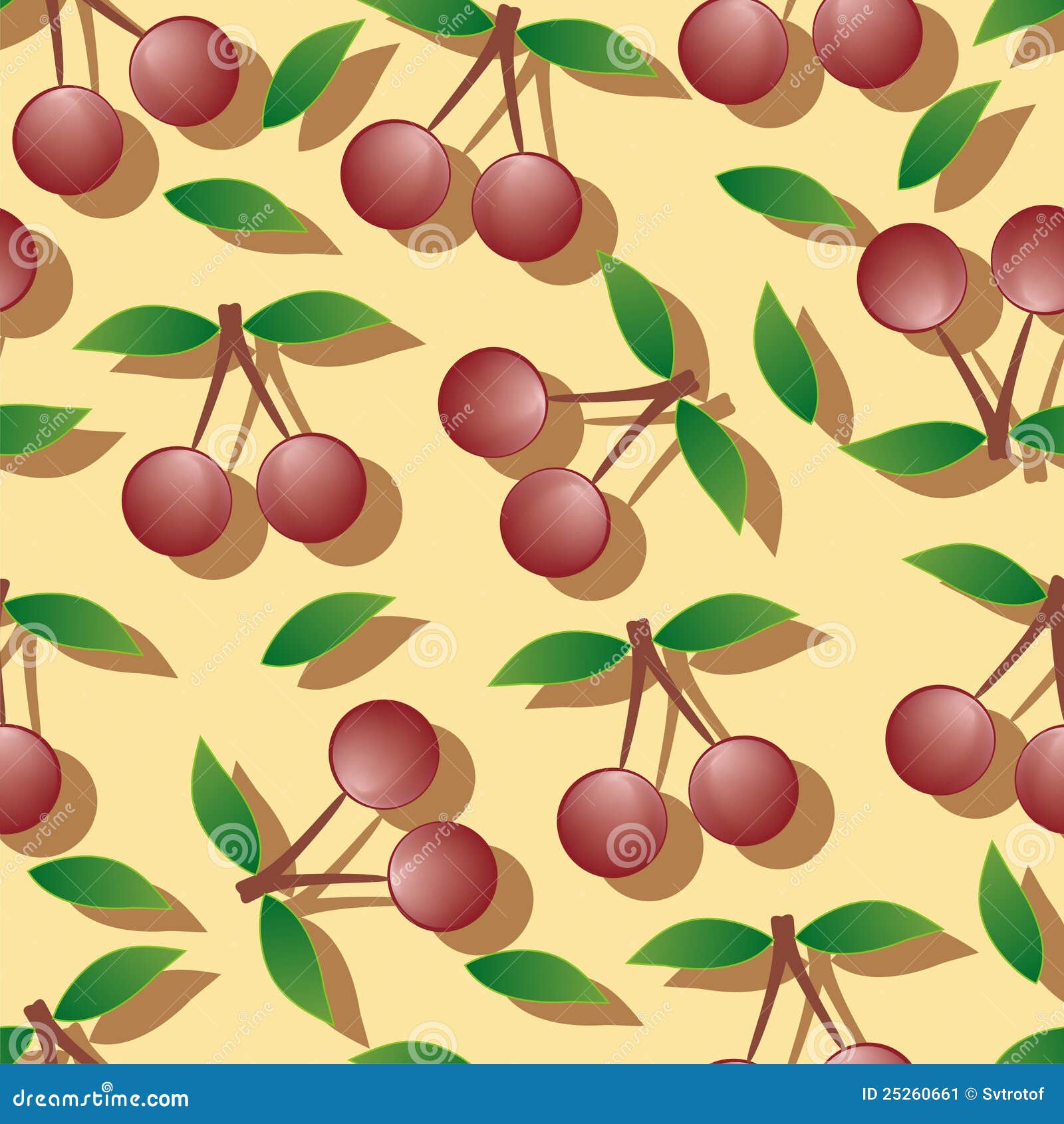 Cherry seamless pattern stock vector. Illustration of pattern - 25260661
