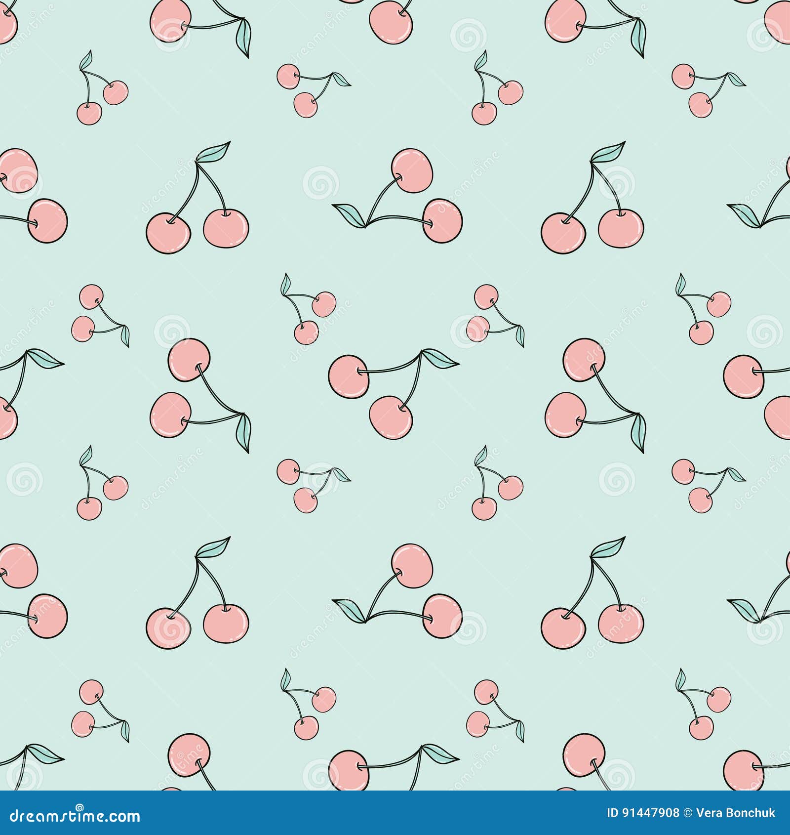 Cherry Seamless Pattern. Good for Textile, Wrapping, Wallpapers, Etc ...