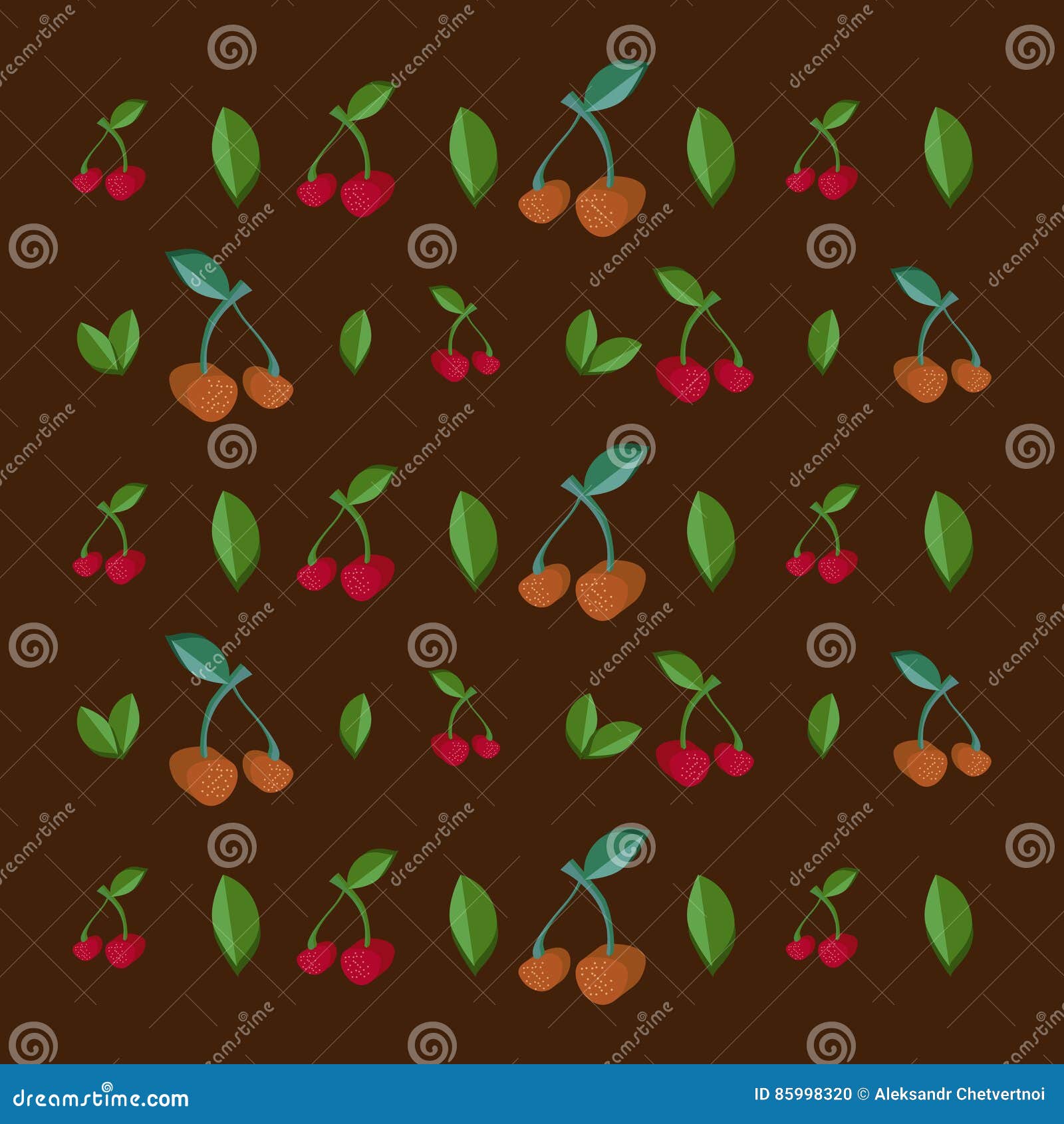 Cherry Seamless Pattern. Vector Texture for Textile Stock Illustration ...