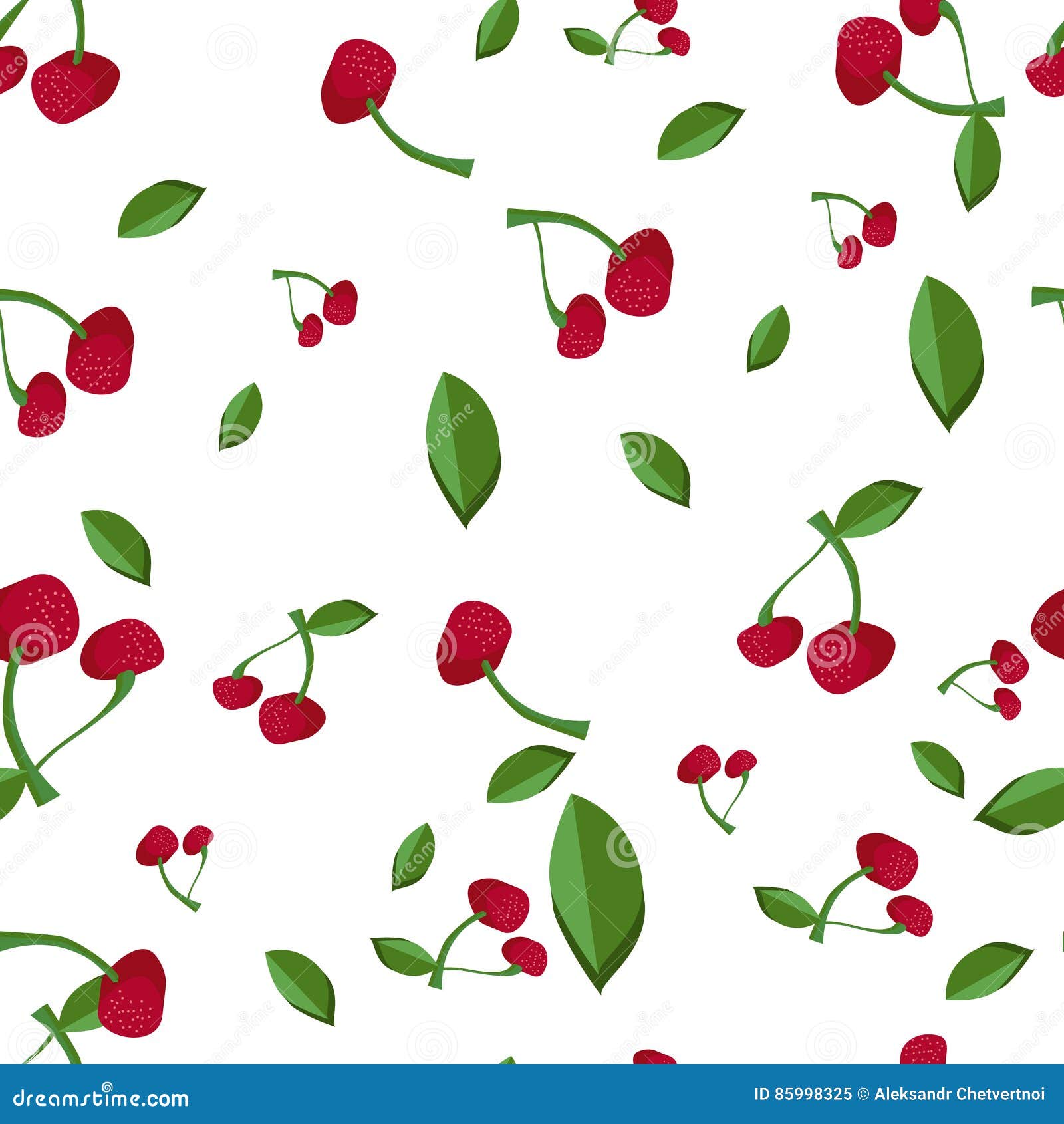Cherry Seamless Pattern. Vector Texture for Textile Stock Illustration ...