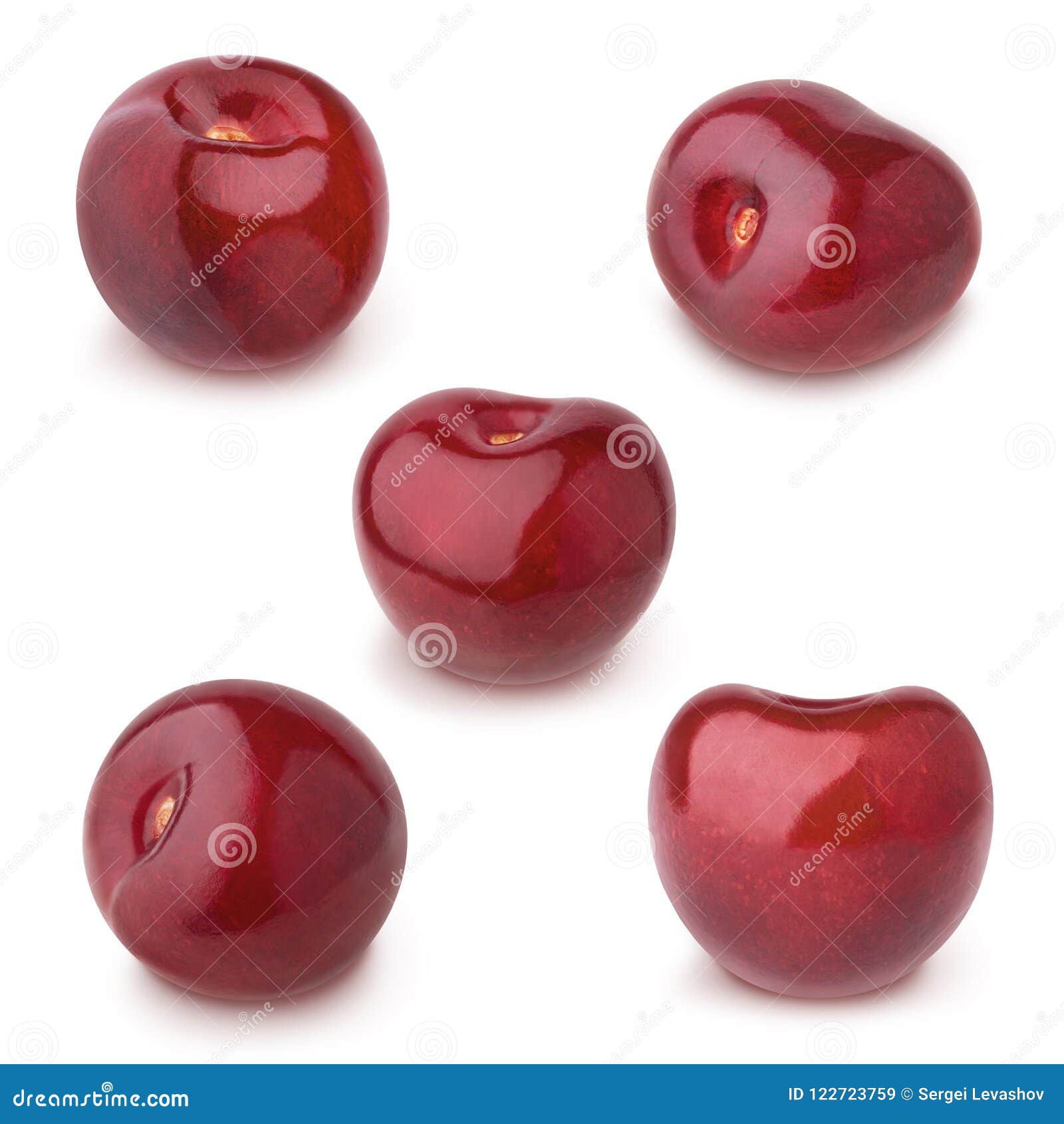 Cherry Set. with Clipping Path. Stock Image - Image of path, sweet ...
