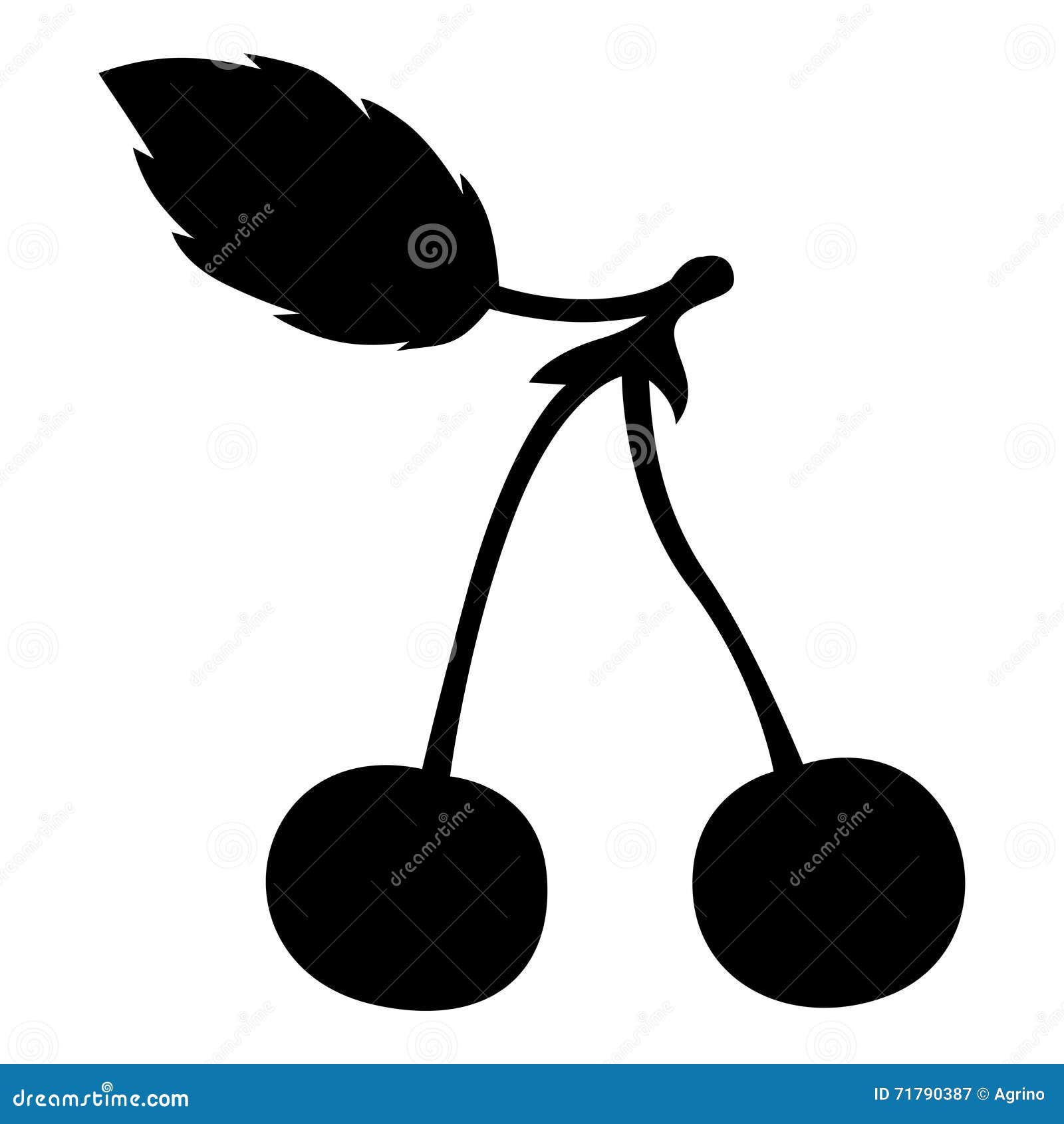 Cherry silhouette stock vector. Illustration of harvest - 71790387