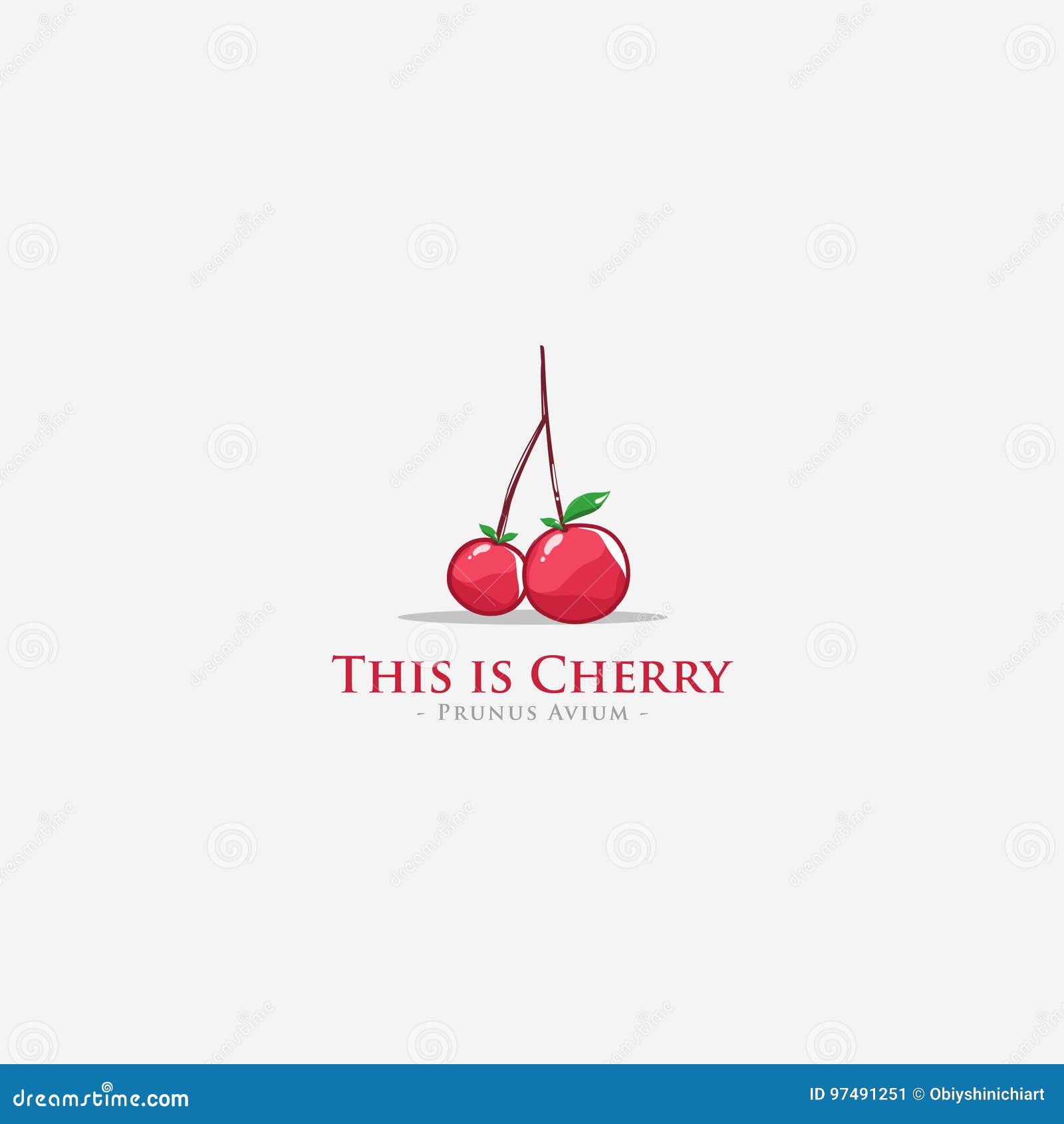 Cherry simple flat Logo stock vector. Illustration of prunus - 97491251