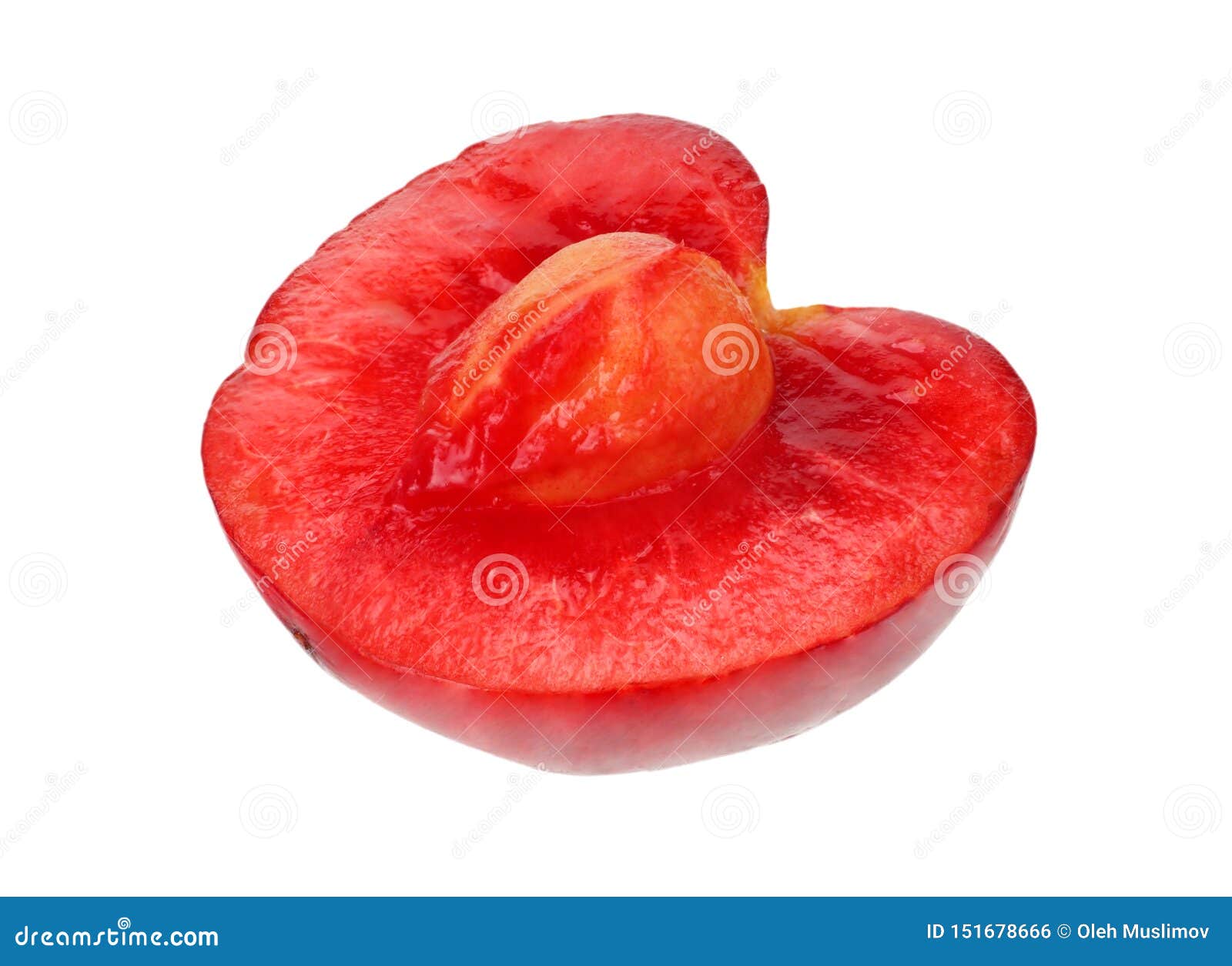 Cherry Slice Isolated on a White Background Stock Photo - Image of ...