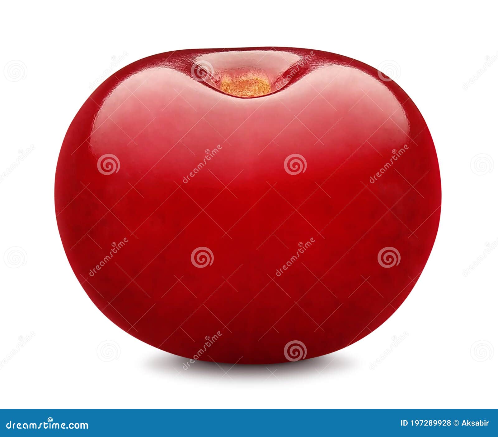 Cherry Isolated on White Background. One Red Sour Cherry. Clipping Path ...
