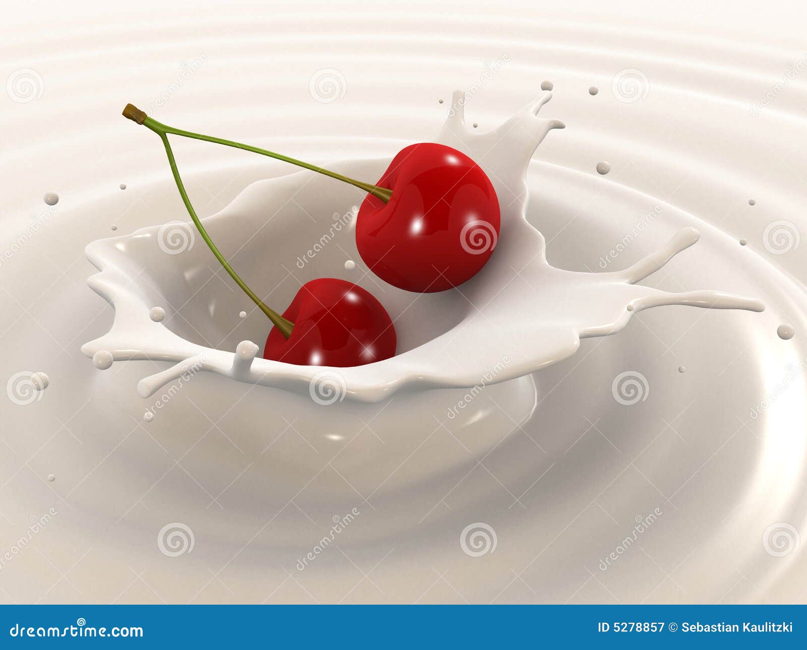 Cherry splash stock illustration. Illustration of food - 5278857