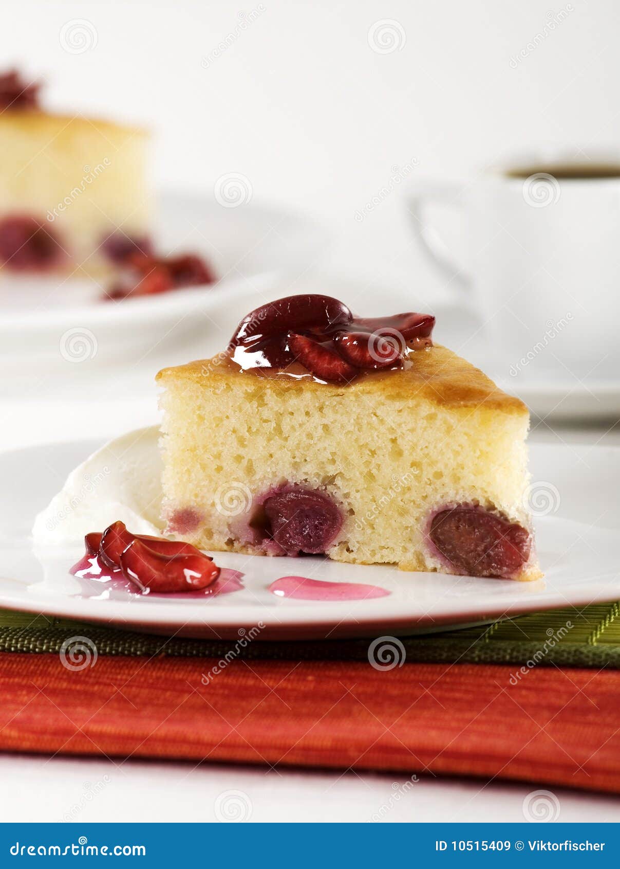 Cherry sponge cake stock image. Image of cake, baking - 10515409