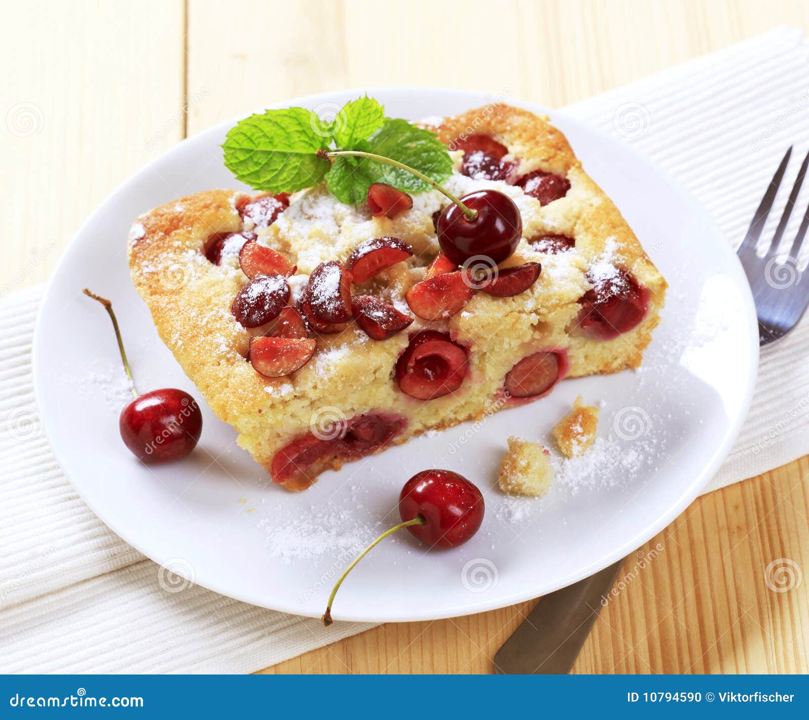 Cherry sponge cake stock photo. Image of snack, homemade - 10794590