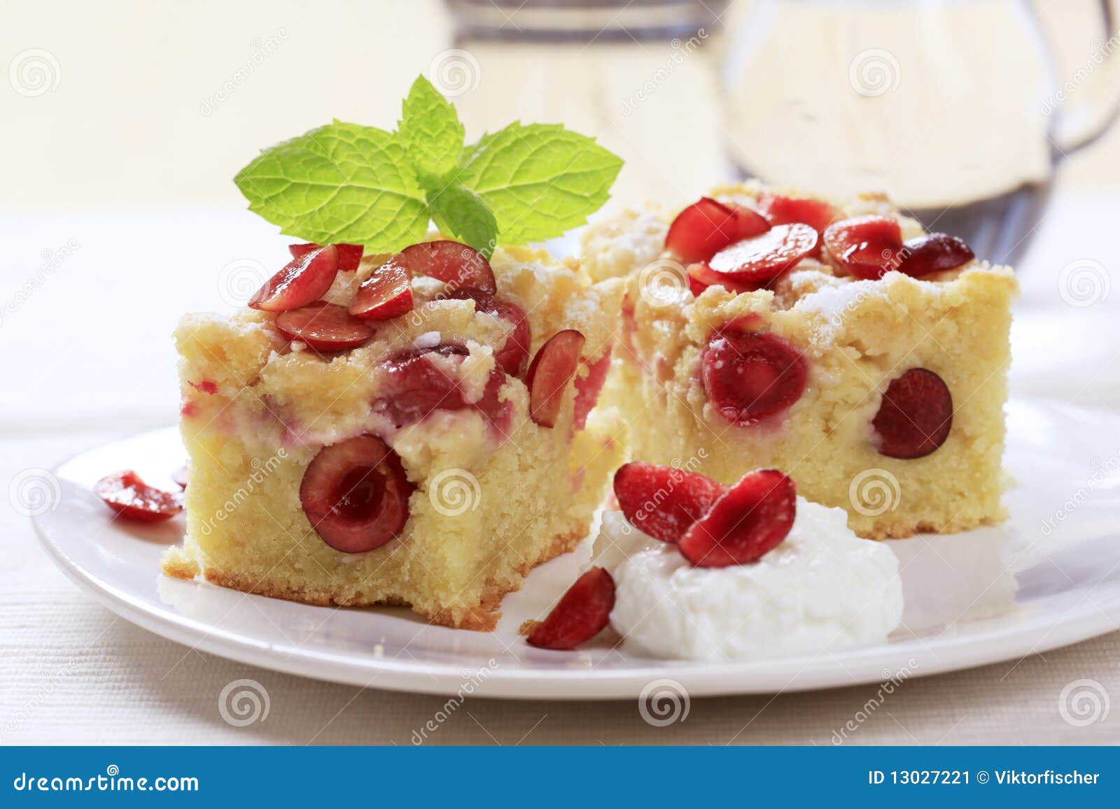 Cherry sponge cake stock image. Image of dessert, detail - 13027221