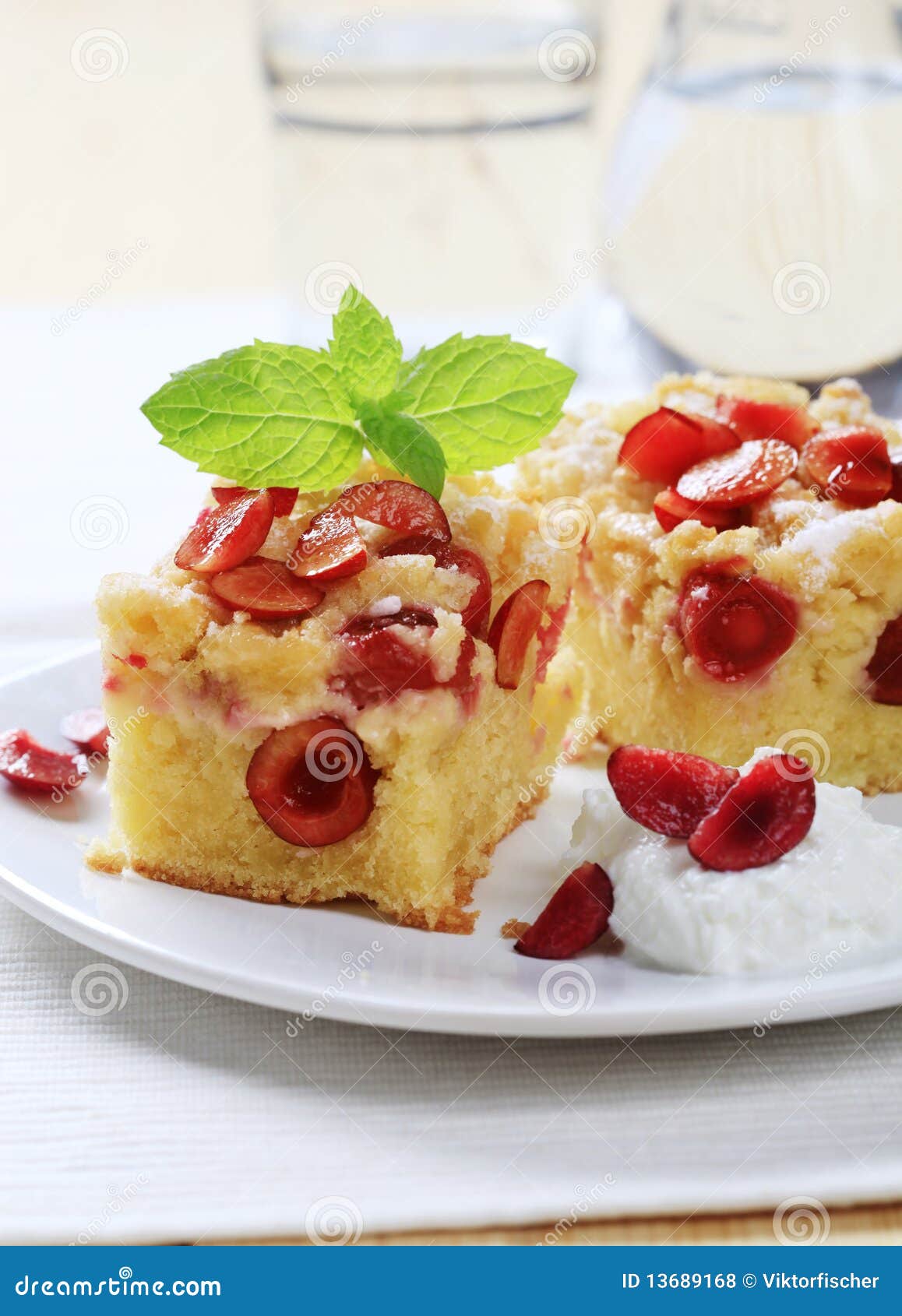 Cherry sponge cake stock photo. Image of cherry, dessert - 13689168