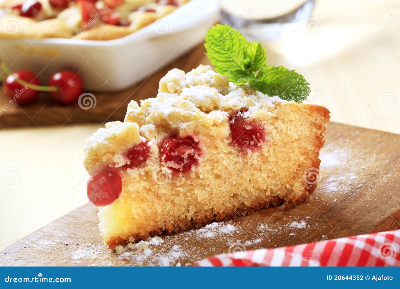 Cherry sponge cake stock photo. Image of board, slice - 20644352