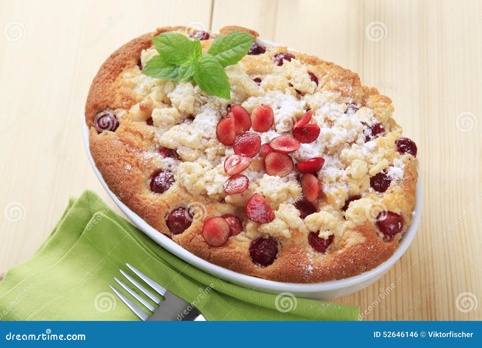Cherry sponge cake stock photo. Image of cherry, porcelain - 52646146