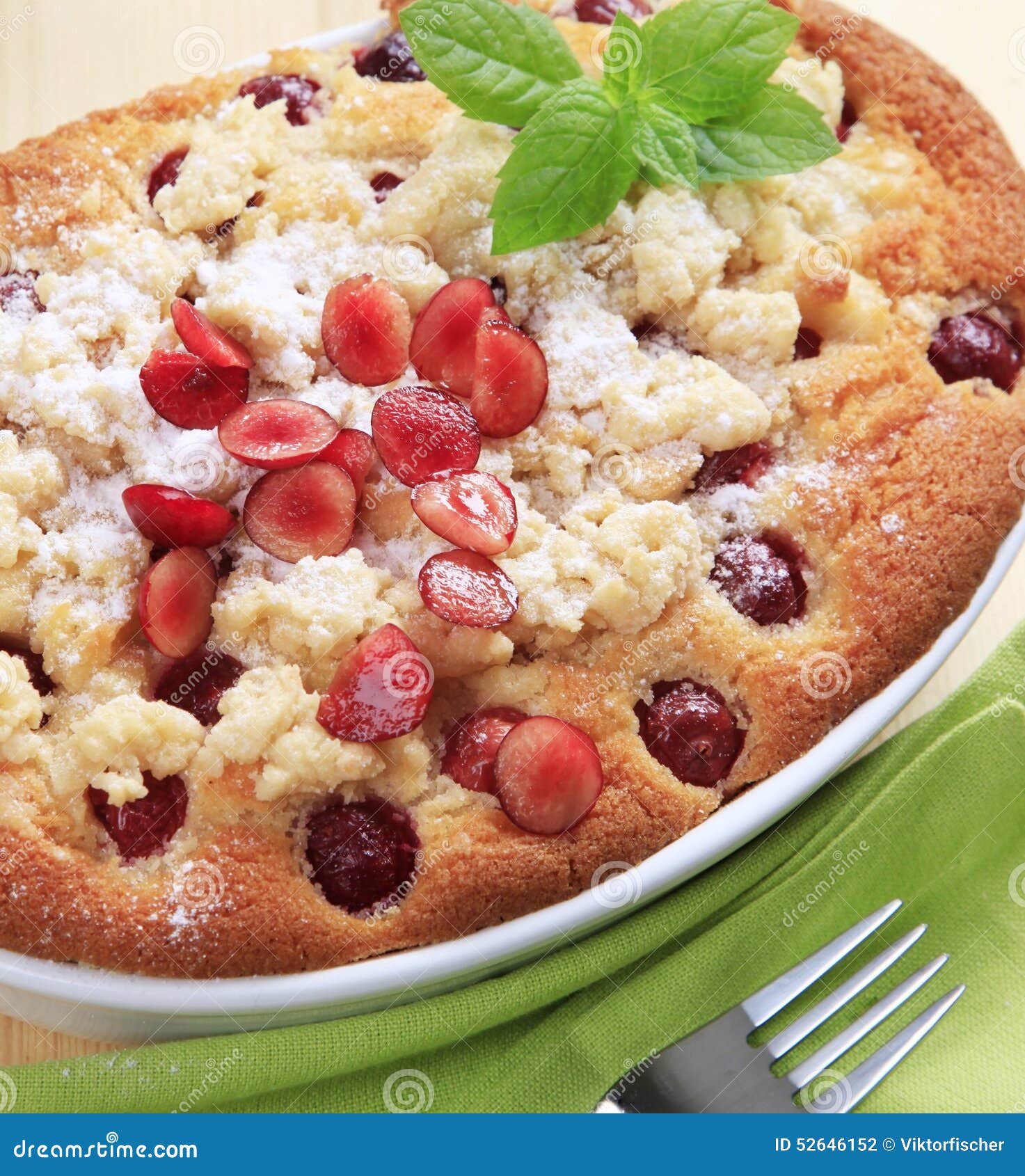 Cherry sponge cake stock photo. Image of crumb, fruit - 52646152